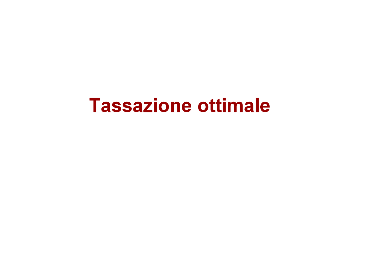 Tassazione Ottimale Docsity