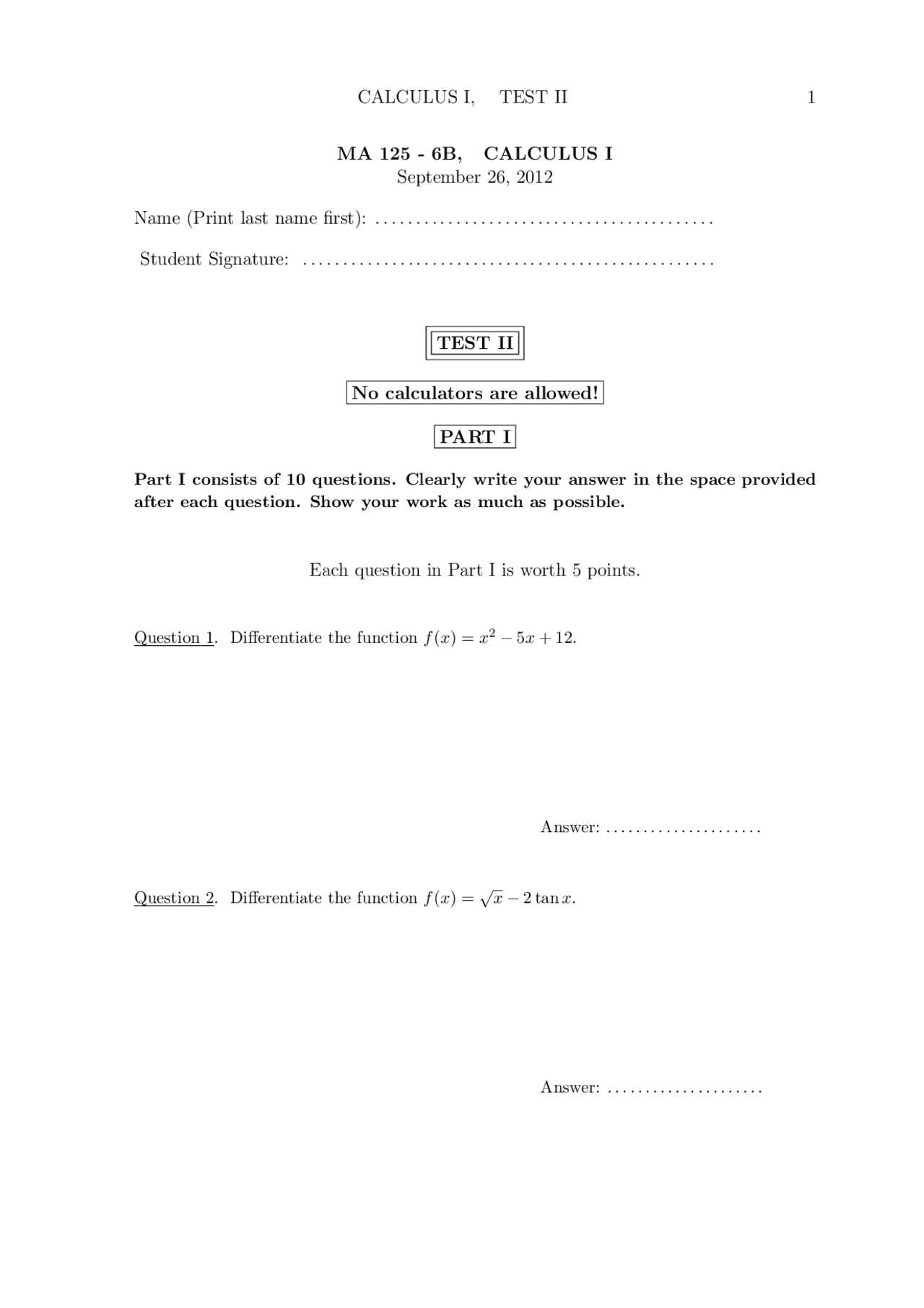 Graph Of Implicit Function Calculus I Exam Docsity