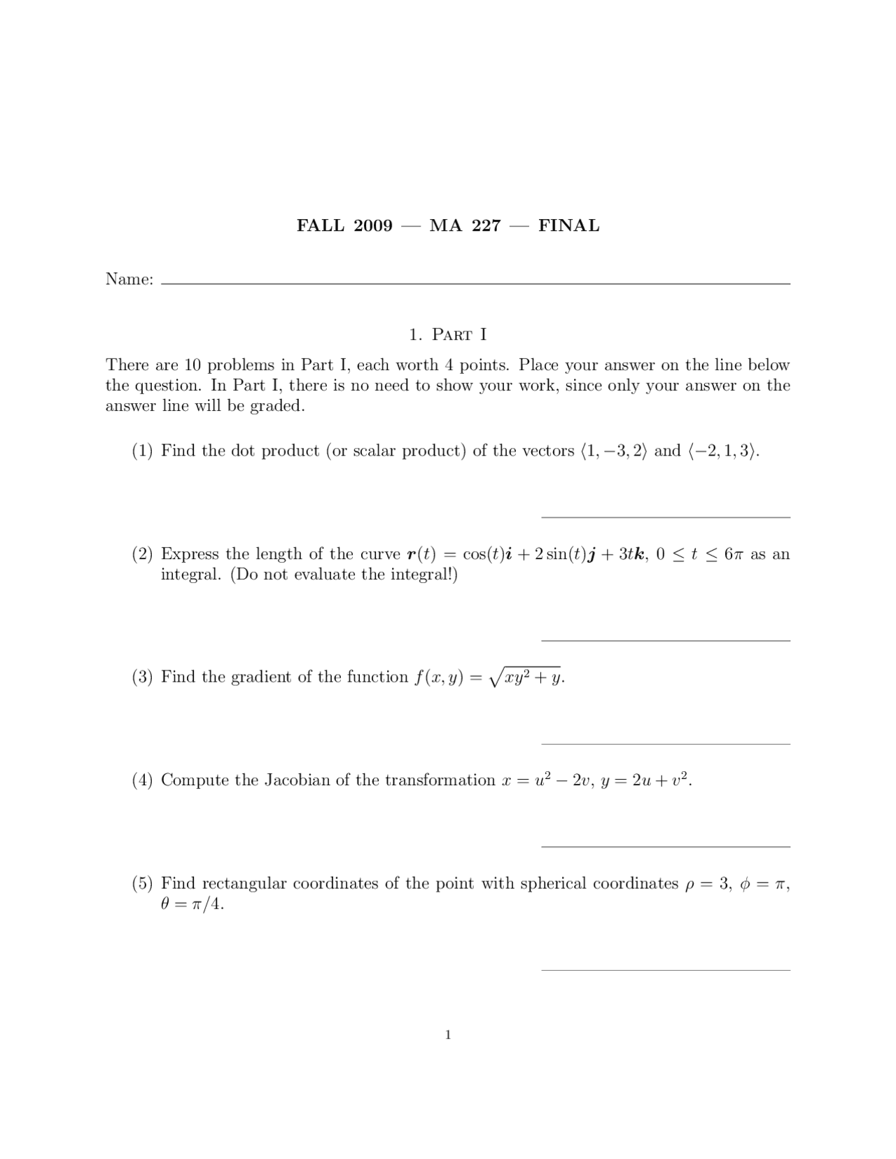 scalar-product-calculus-iii-exam-docsity
