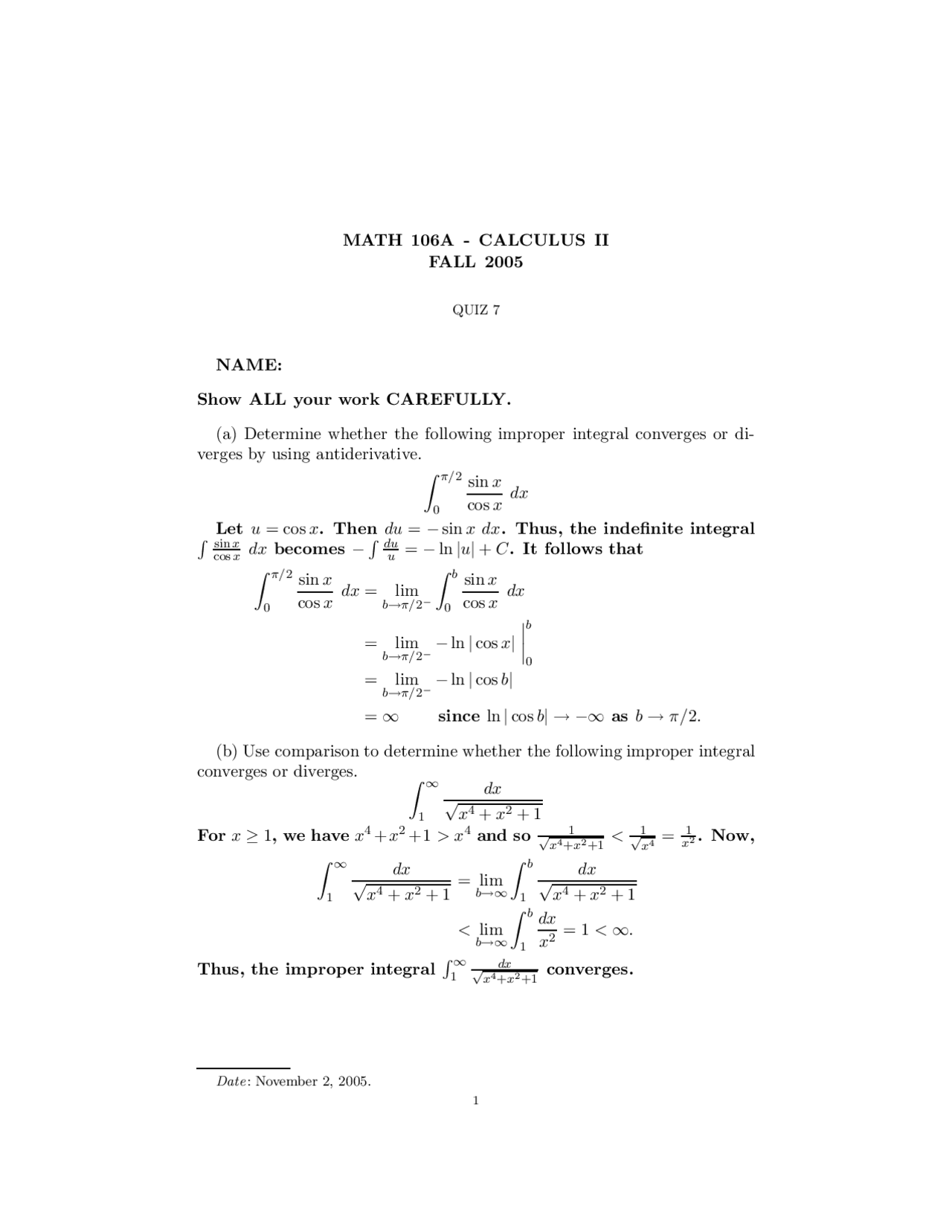 Antiderivative Calculus Solved Quiz Docsity
