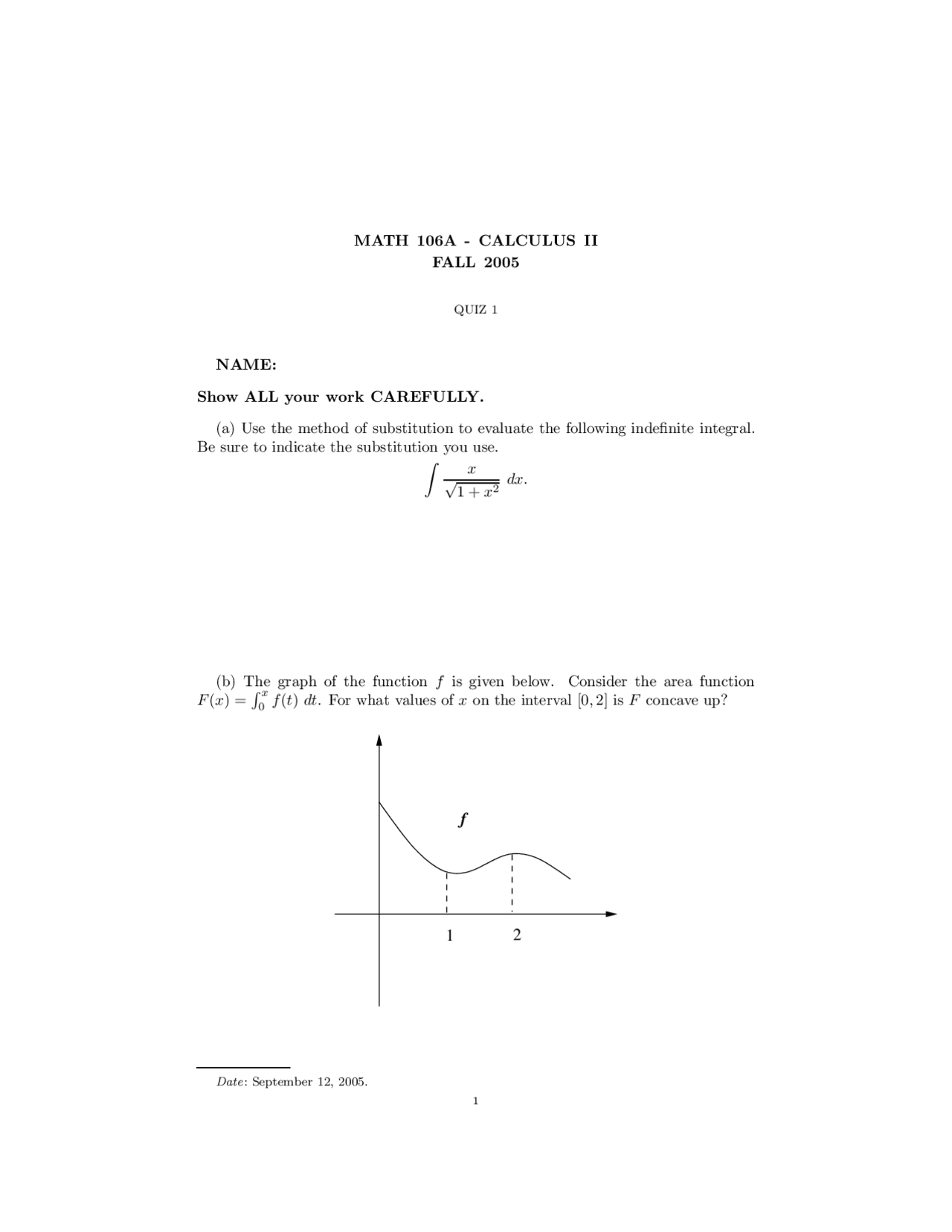 Substitution Calculus Quiz Exercises Calculus Docsity