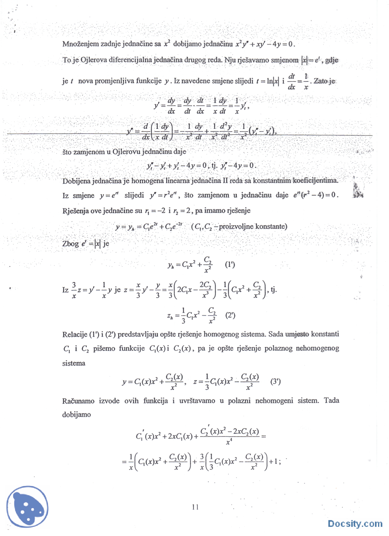 Sistemi diferencijalnih jednacina-Skripta-Matematika 3-Matematika (11) | Rezime' predlog ...