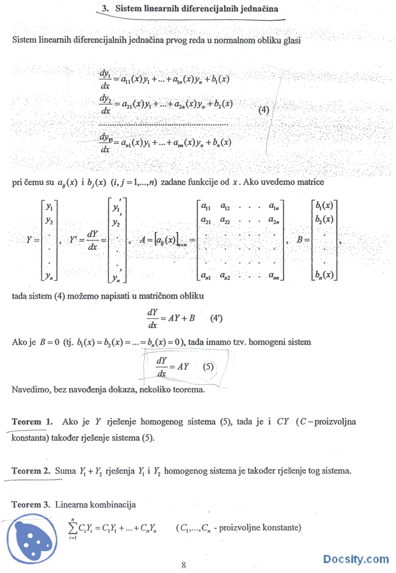 Sistemi diferencijalnih jednacina-Skripta-Matematika 3-Matematika (8) | Rezime' predlog ...