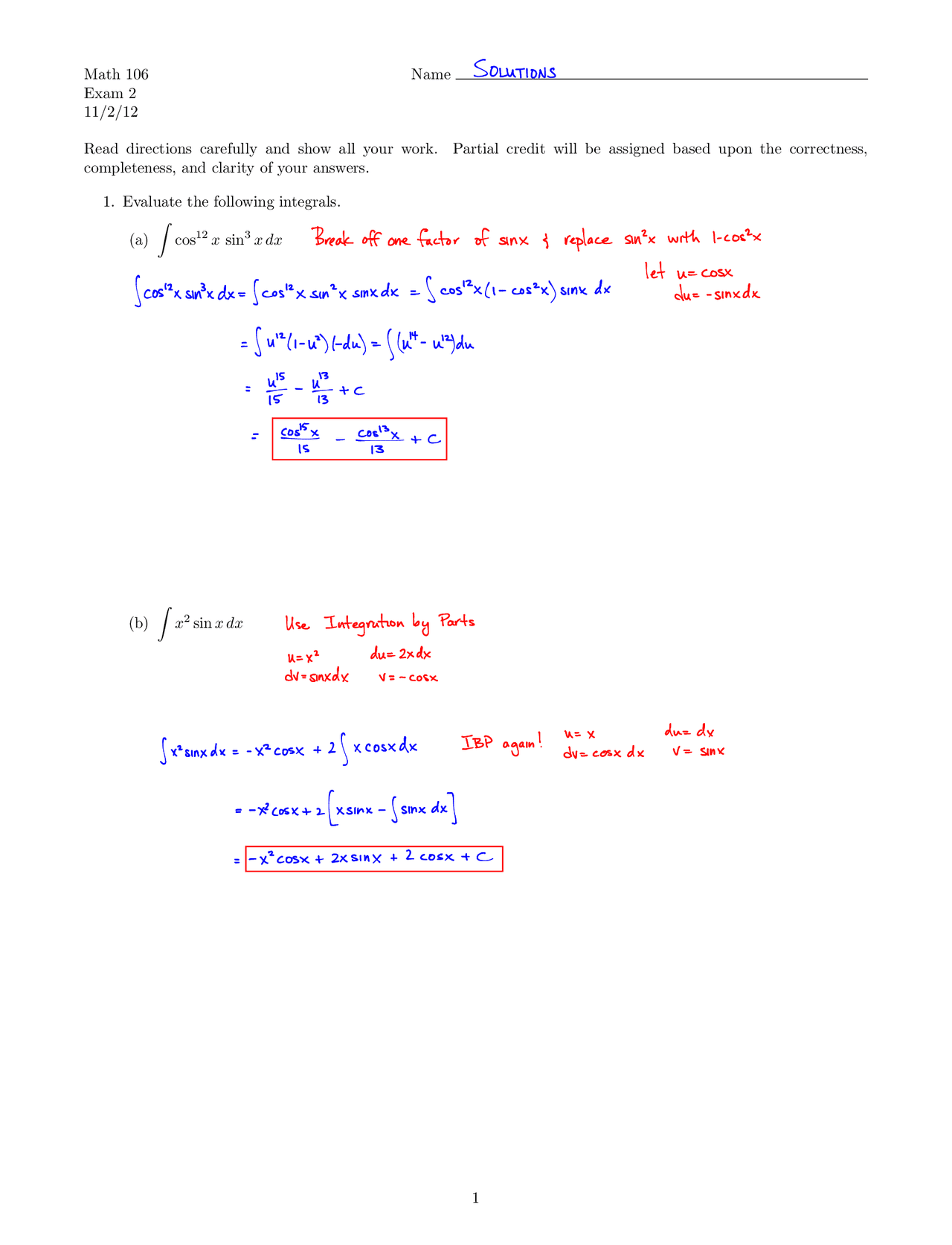 Integral Is Improper Calculus Solved Exam Docsity