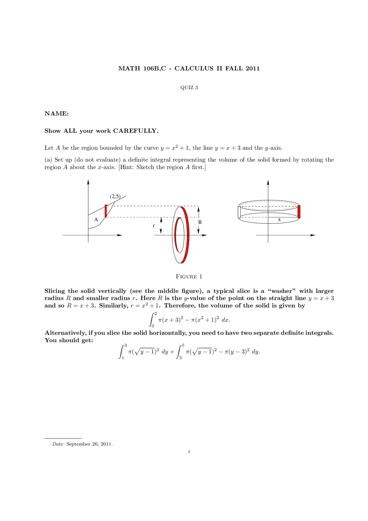 Definite Integral Calculus Solved Quiz Docsity