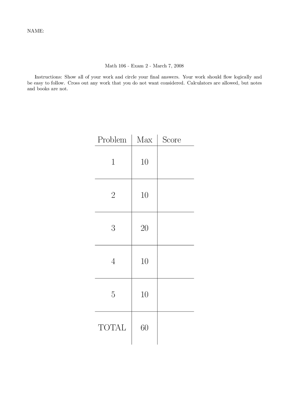 Taylor Polynomial Calculus Exam Docsity