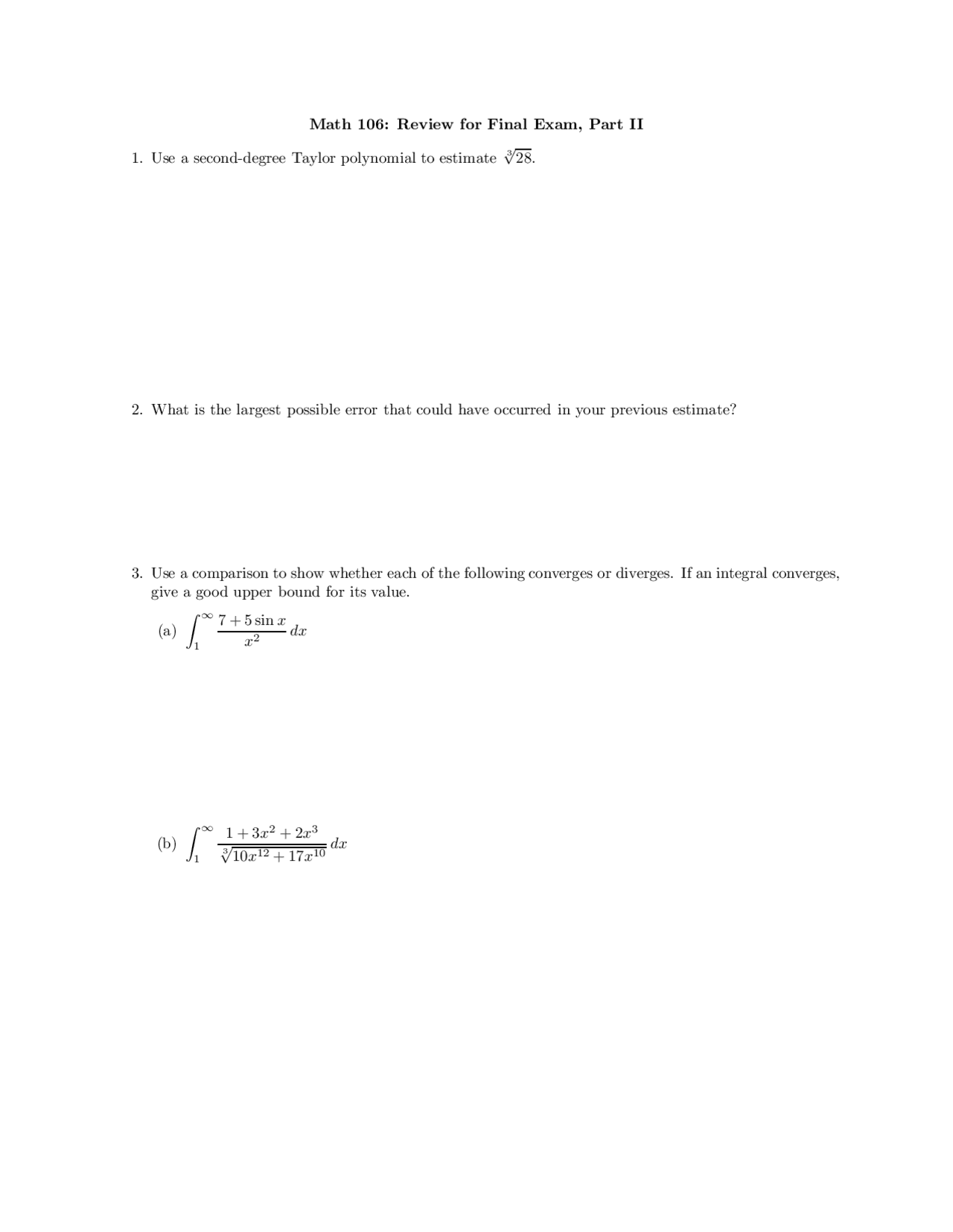 Compute Calculus Exam Docsity