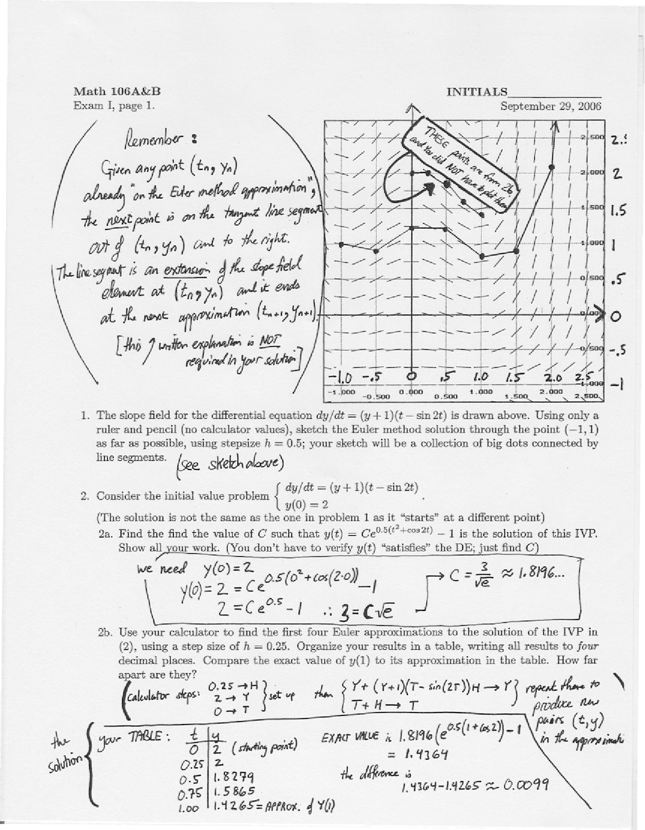 Population Calculus Solved Exam Docsity