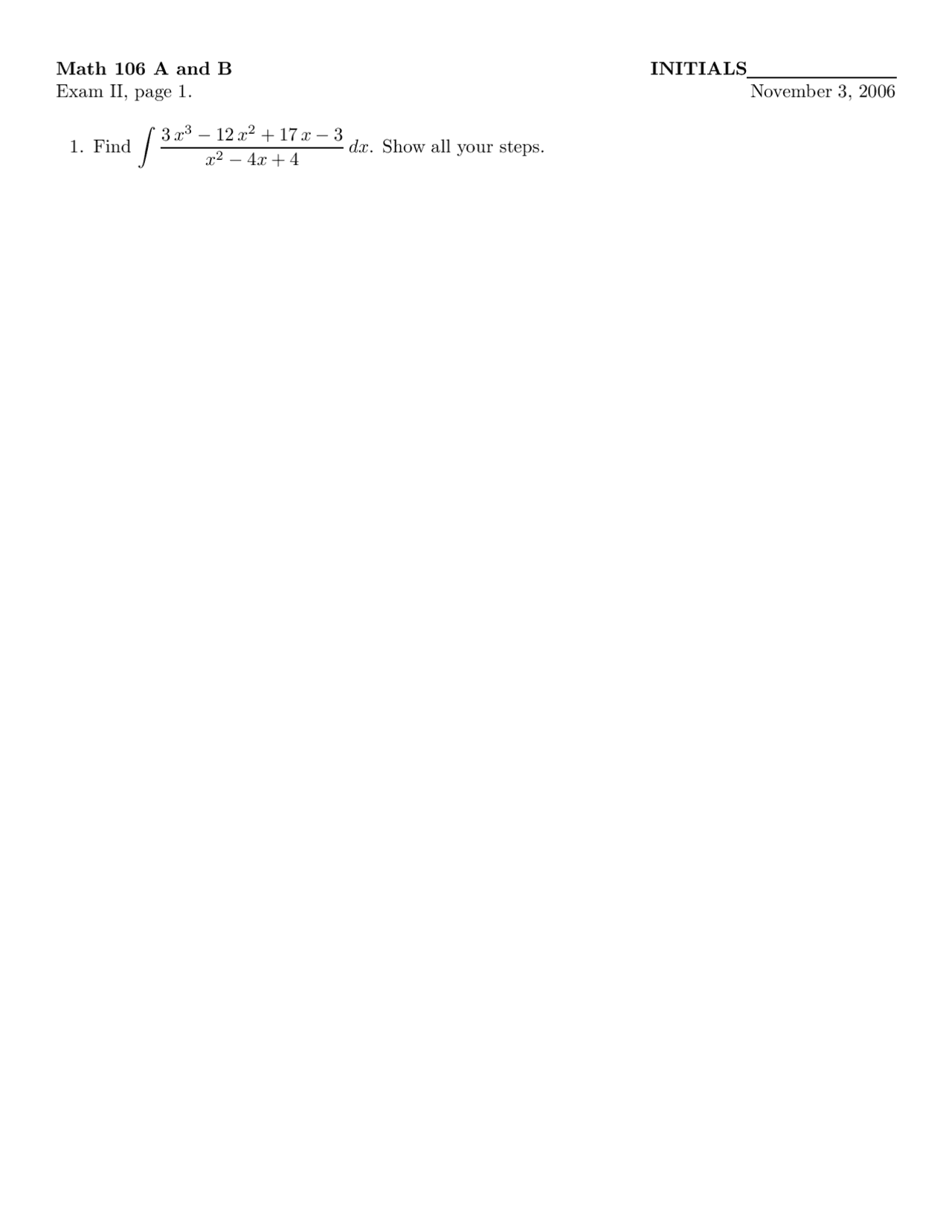 Steps - Calculus - Exam - Docsity