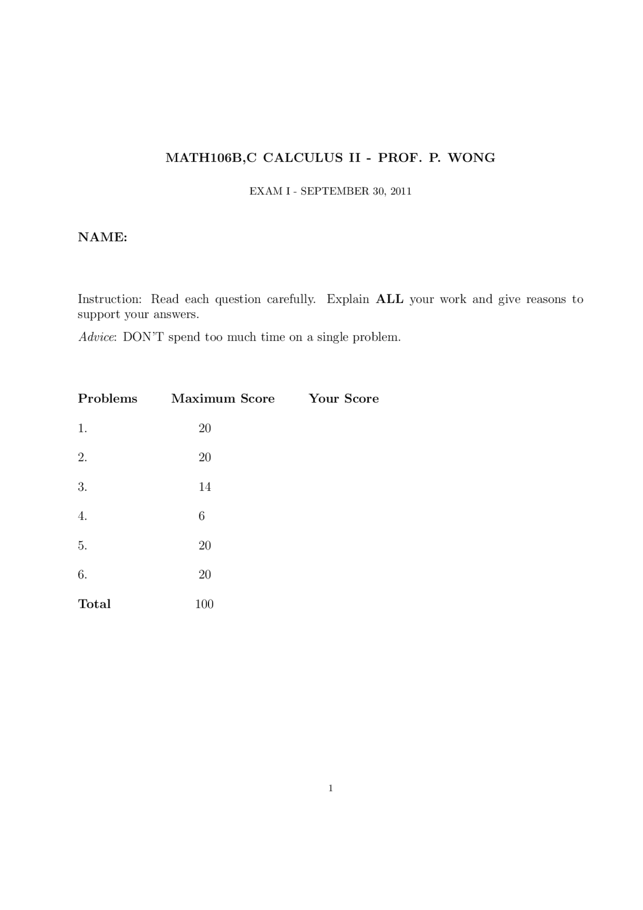 Determining Calculus Exam Docsity