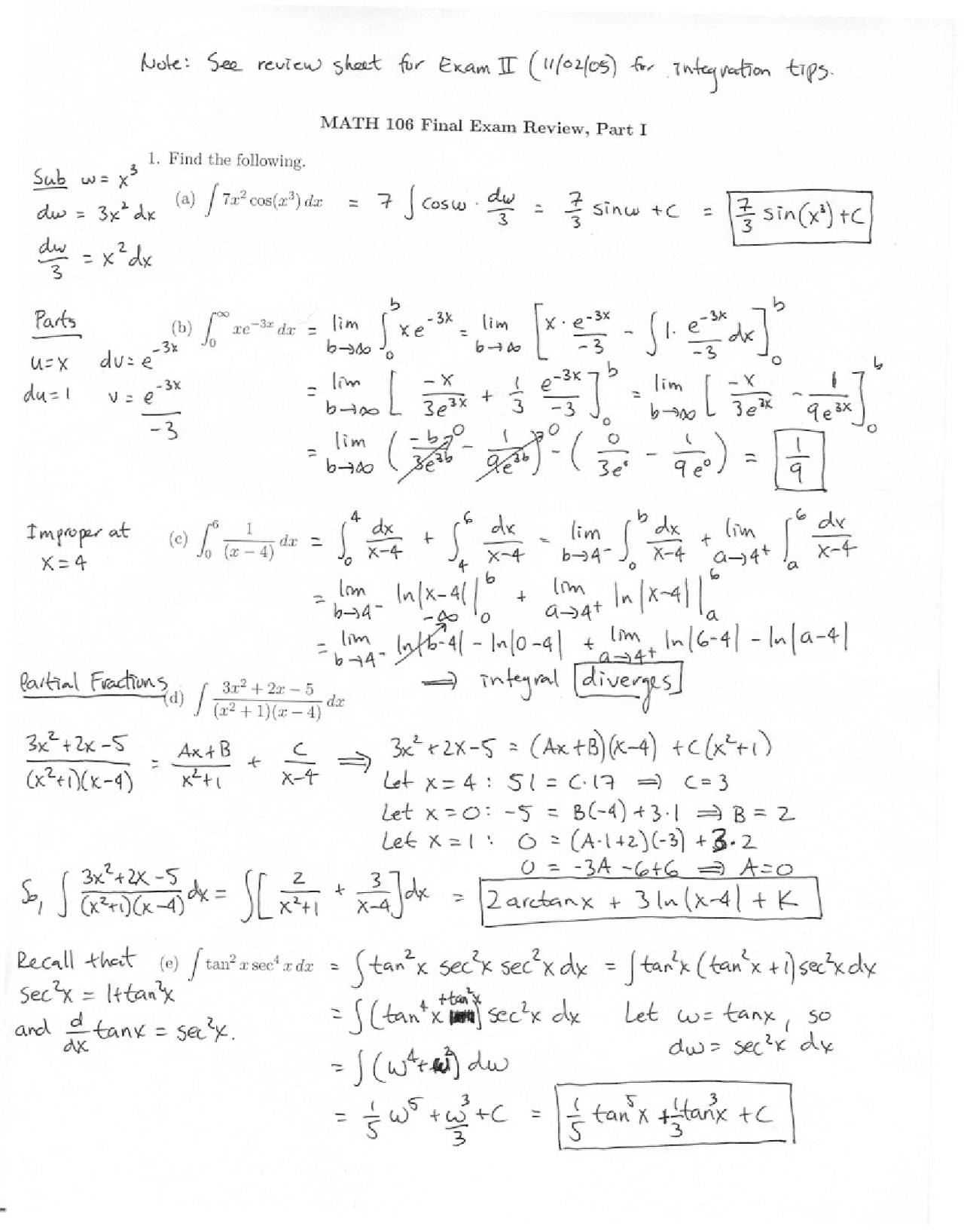 Numerical Integration - Calculus - Solved Exam - Docsity