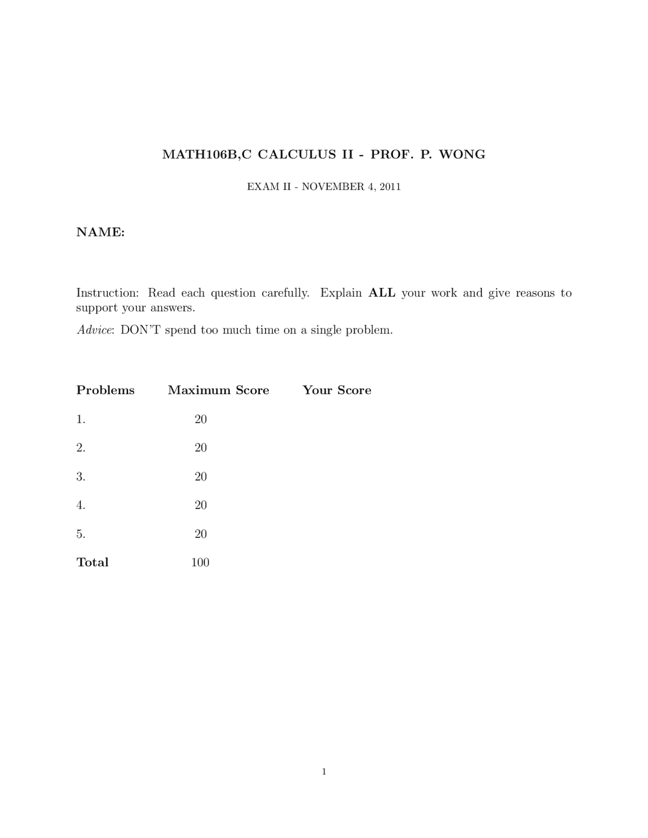 Fourth Degree Calculus Solved Exam Docsity