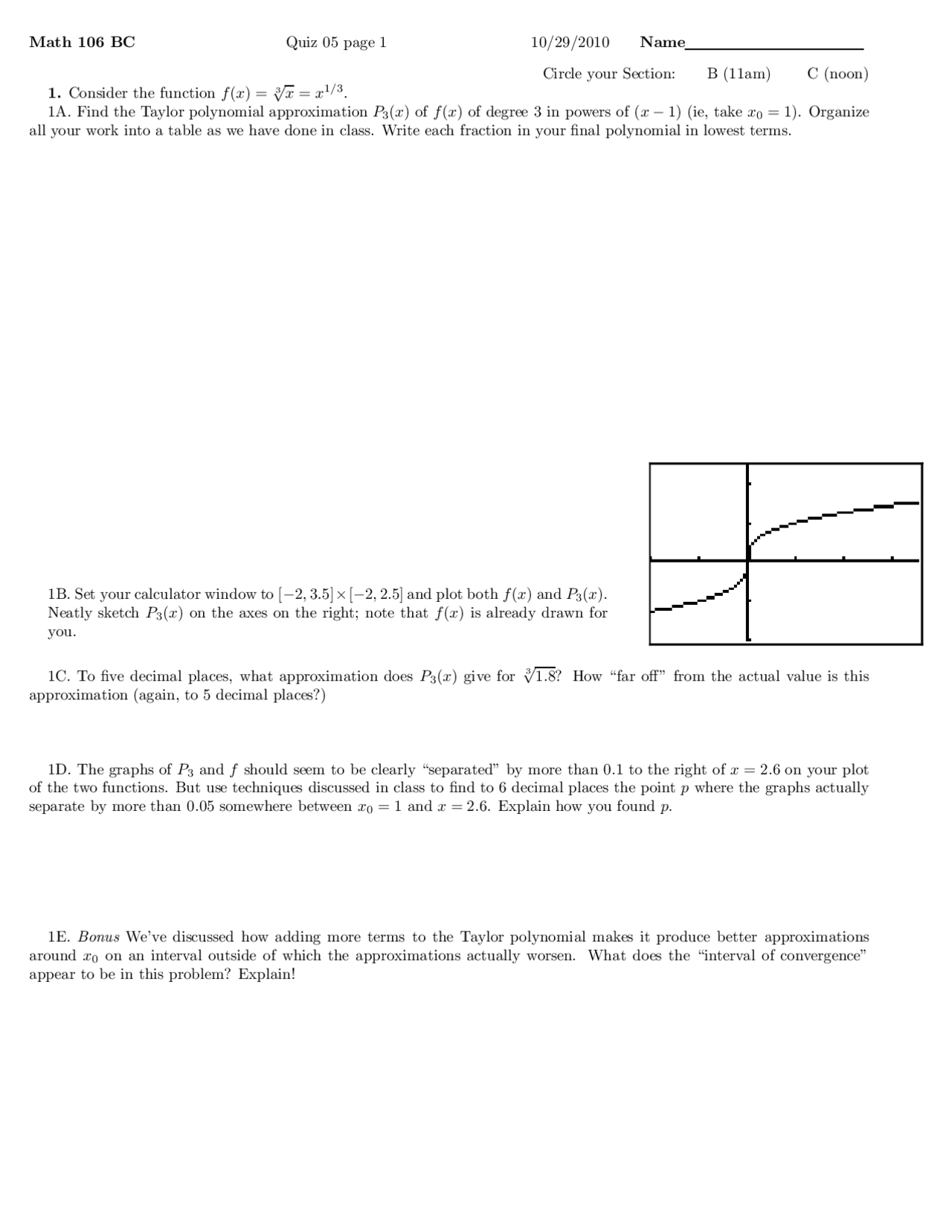 Final Polynomial Calculus Quiz Docsity