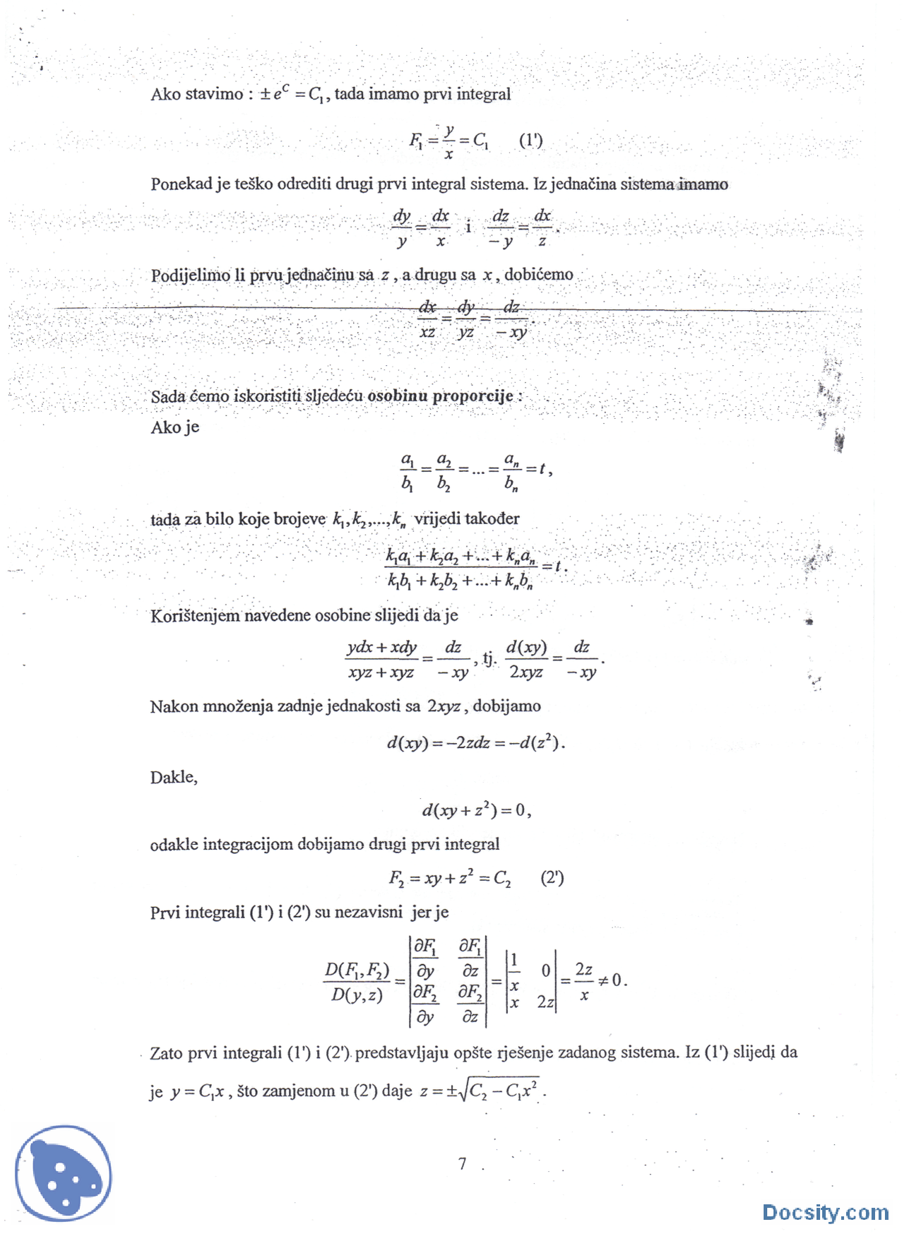 Sistemi diferencijalnih jednacina-Skripta-Matematika 3-Matematika (7) | Rezime' predlog ...
