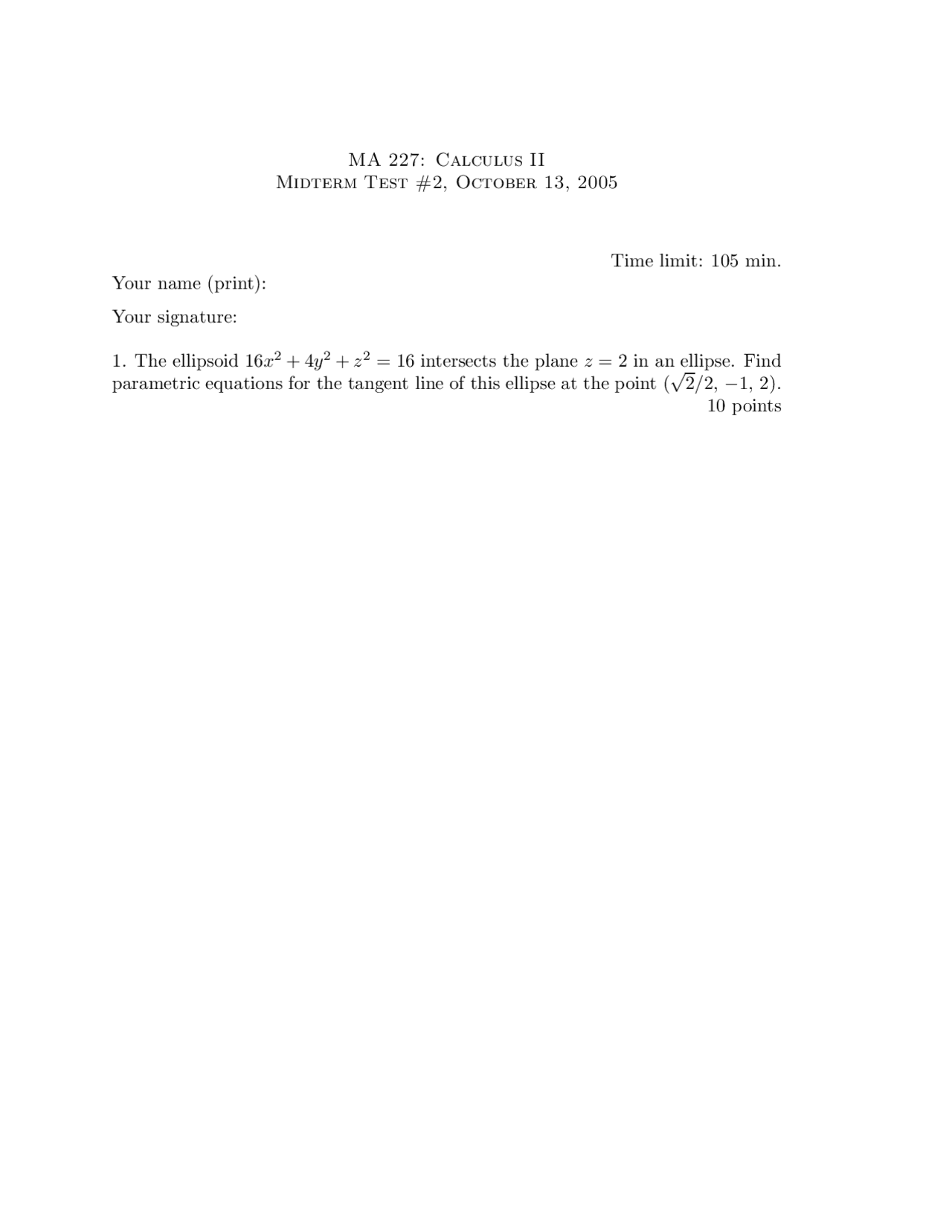 Second Partial Derivatives Unit Sphere Calculus Iii Exam Exams
