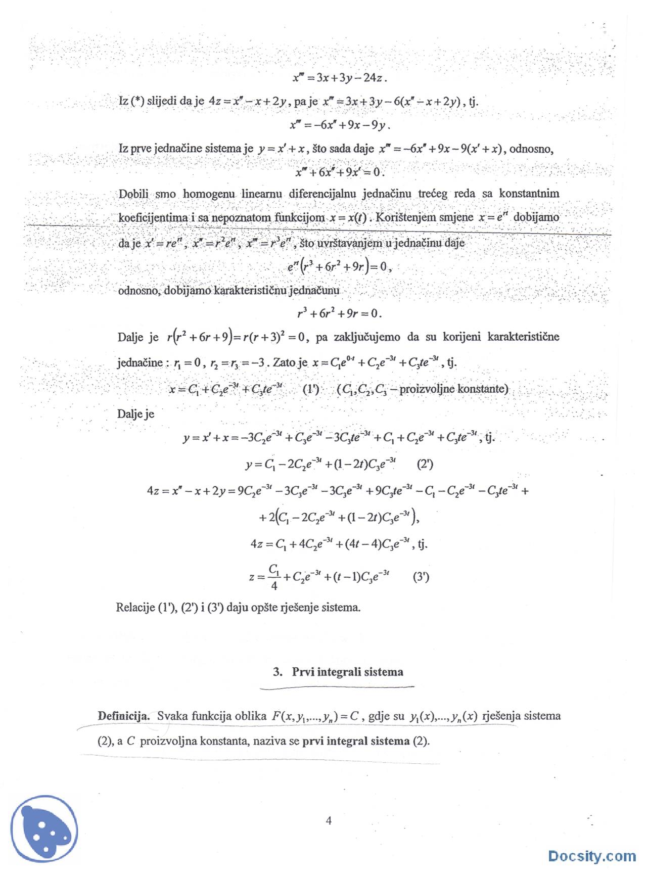 Sistemi diferencijalnih jednacina-Skripta-Matematika 3-Matematika (4) | Rezime' predlog ...