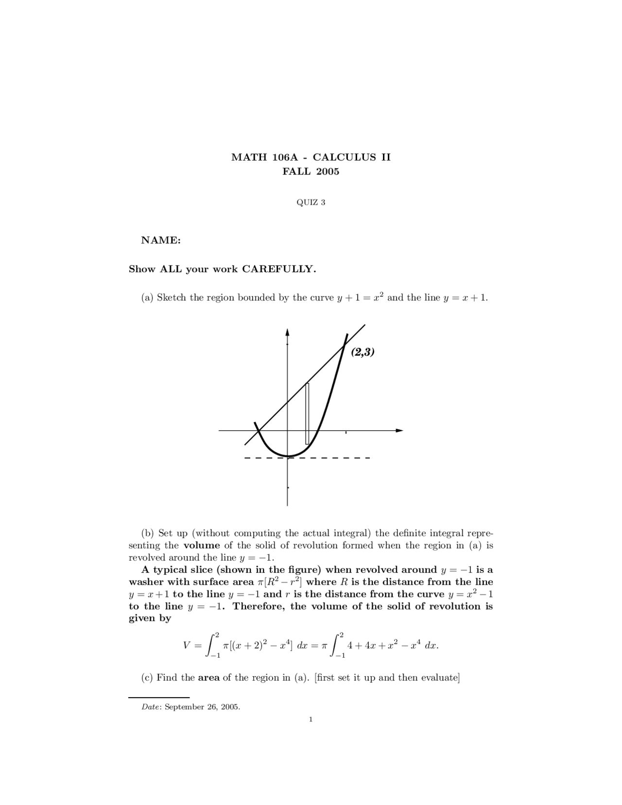 Region Bounded Calculus Solved Quiz Docsity
