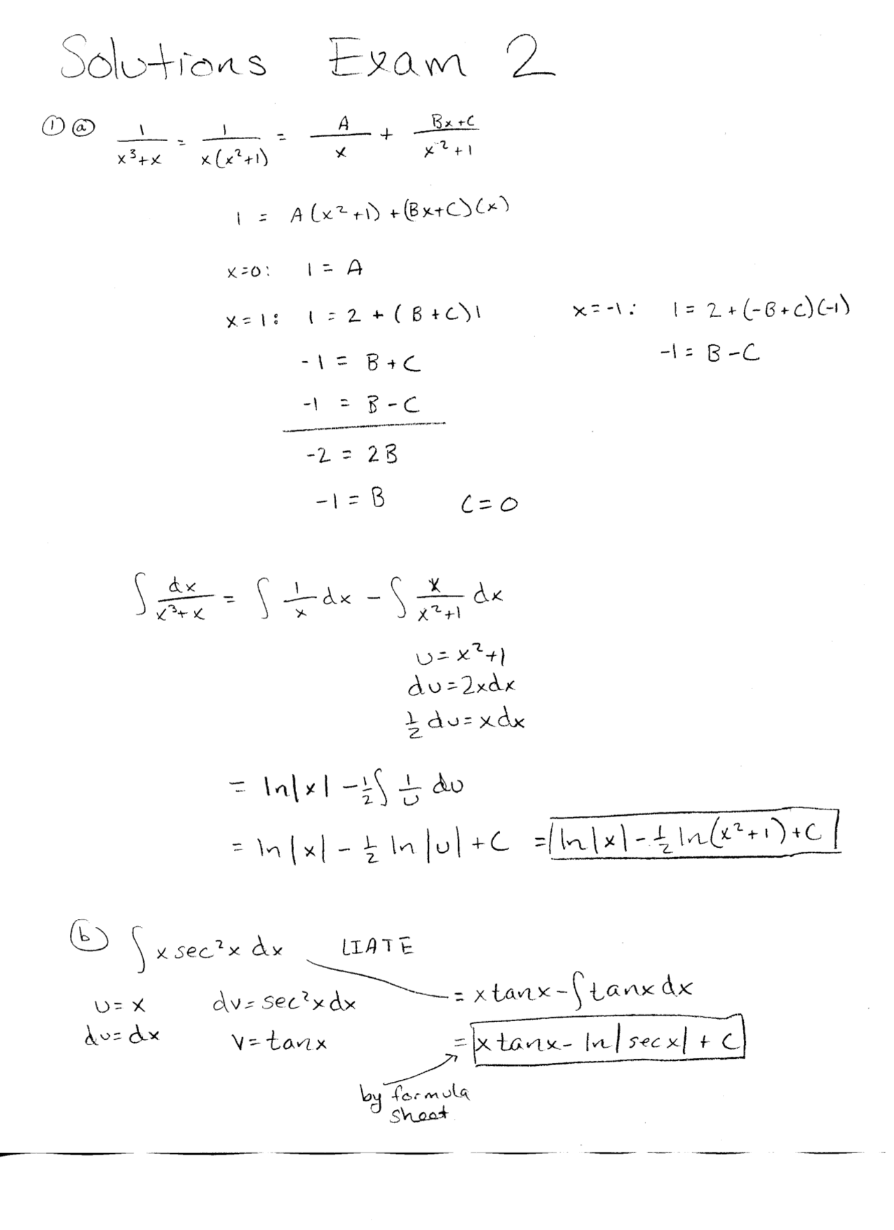 Expressions Calculus Solved Exam Docsity