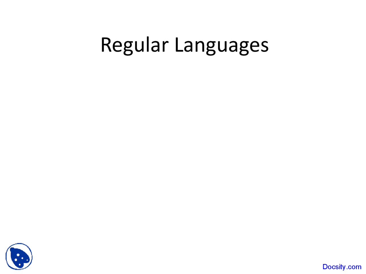 Regular Languages - Design of Sequential Circuit - Lecture Slides - Docsity