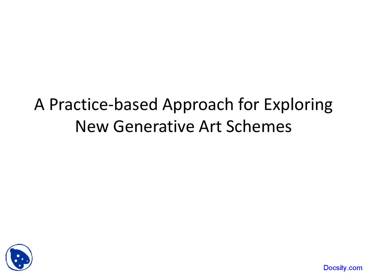 Practice Based Approach Embedded Intelligent Robotics Lecture