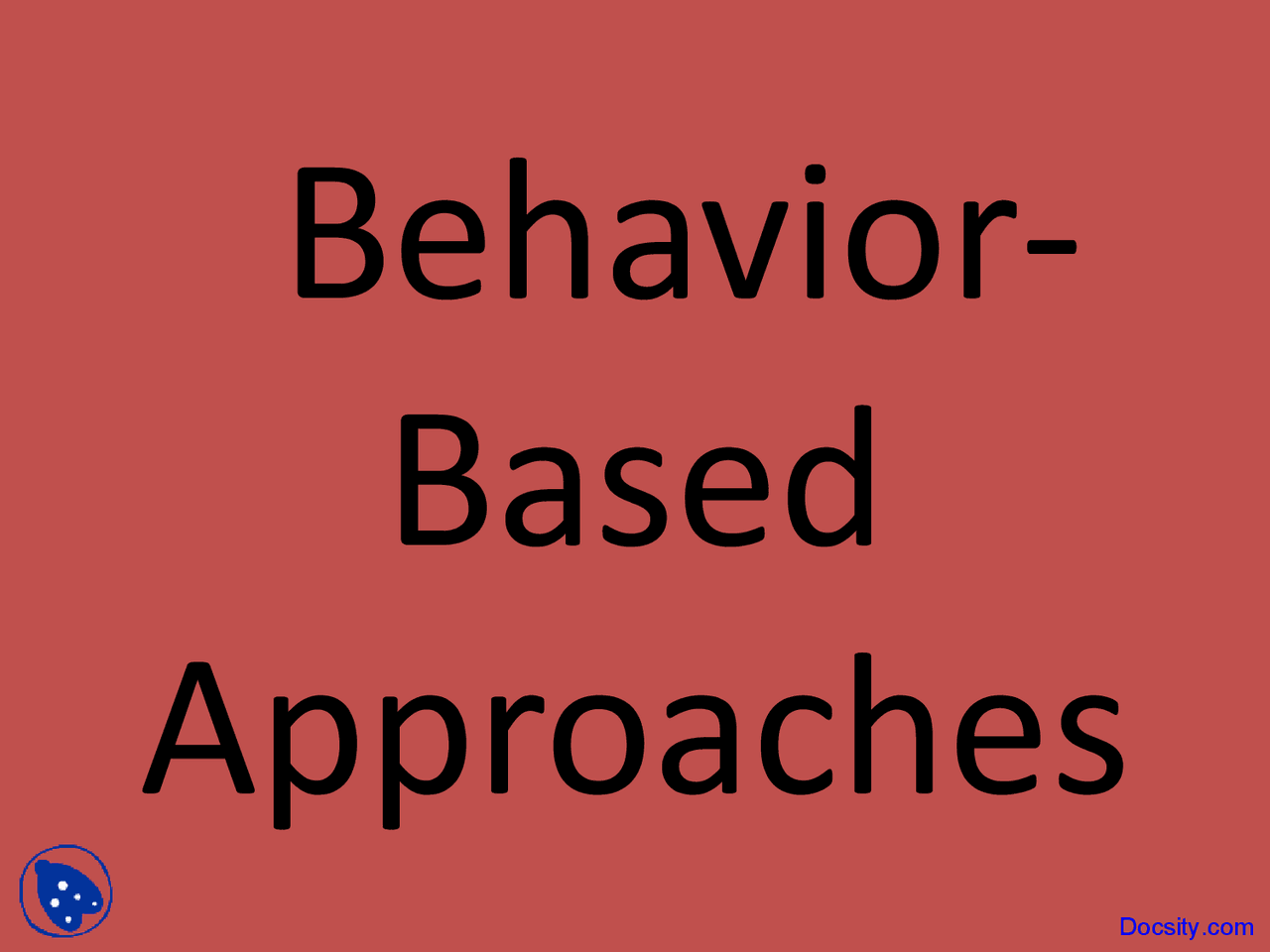 Behavior Based Approaches - Embedded Intelligent Robotics - Lecture ...