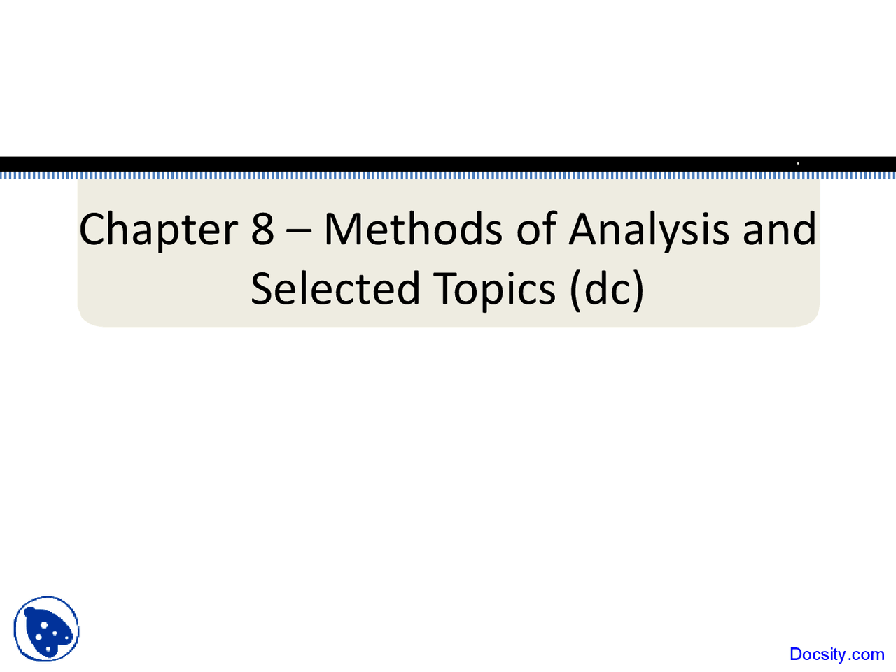 Methods Of Analysis Circuit Analysis Lecture Slides Docsity