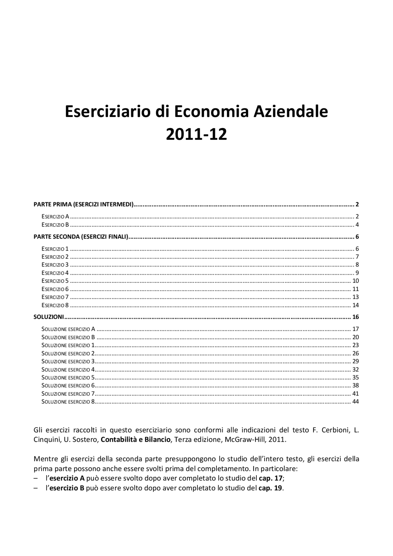 Eserciziario 2011-12 - Docsity