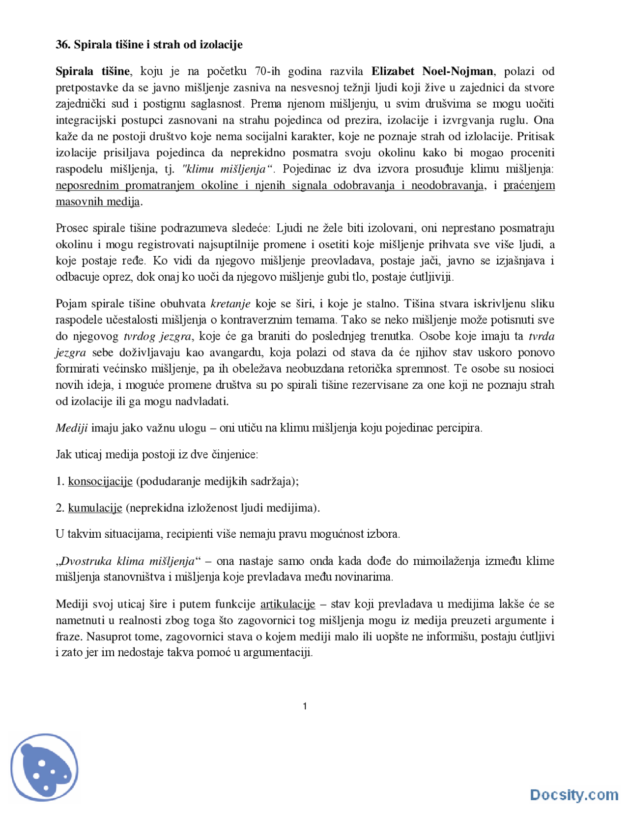 Javno Mnjenje Bolonjci Skripta Rezime Predlog Masovna Komunikacija