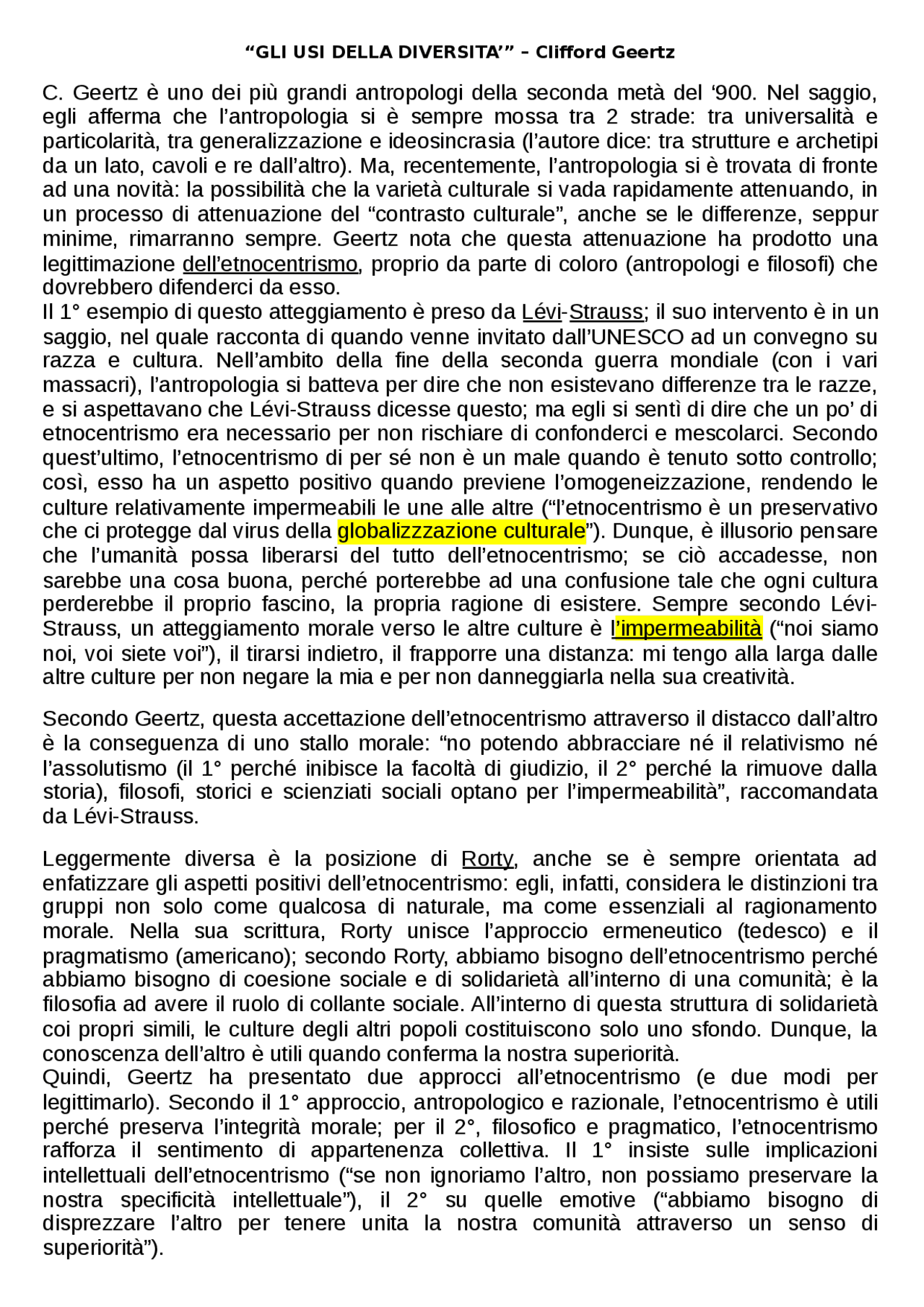 Geertz Docsity