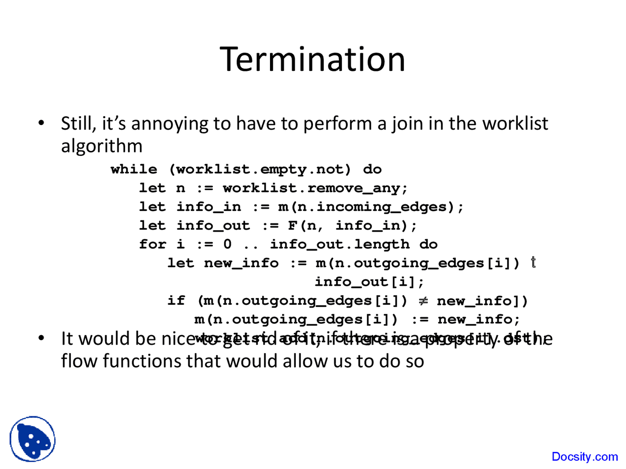 Termination Advanced Compiler Lecture Slides Docsity