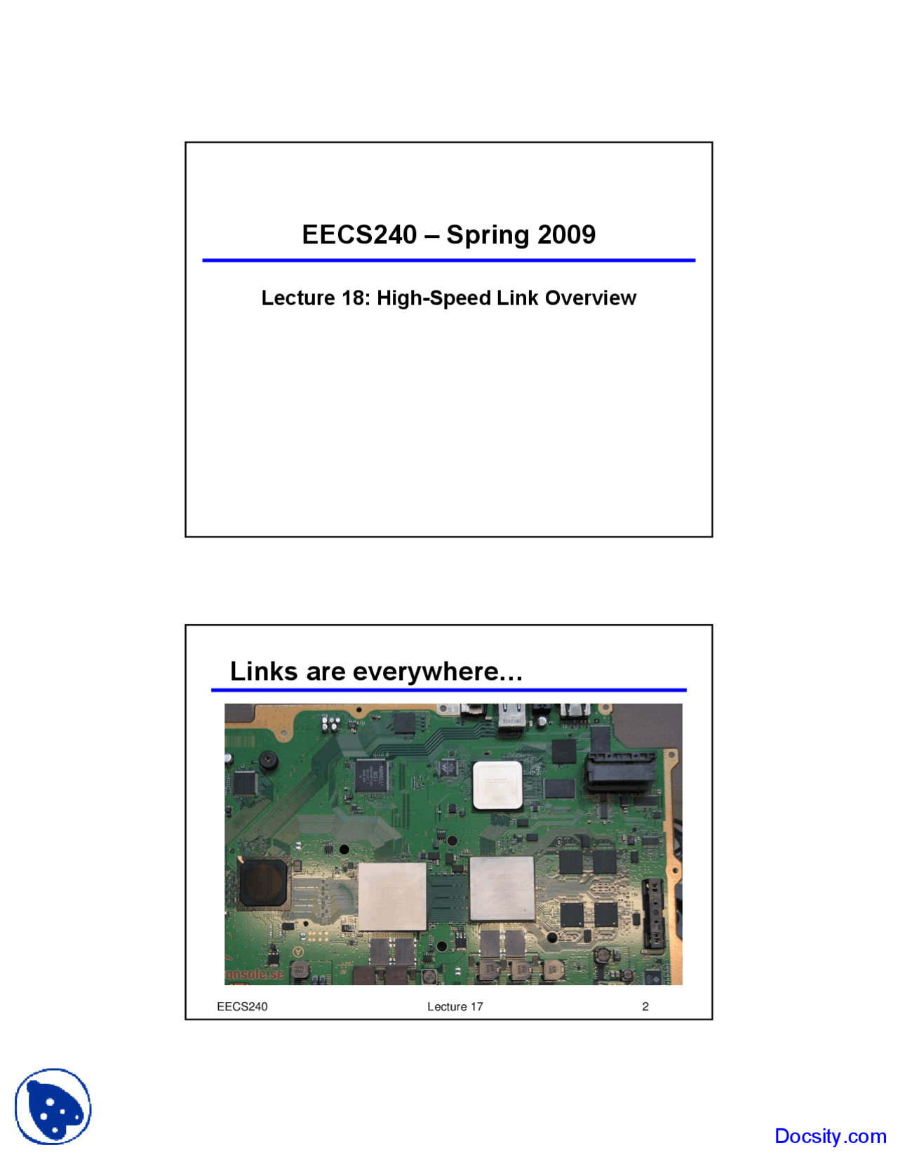 High-Speed Link Overview - Advanced Analog Integrated Circuits ...
