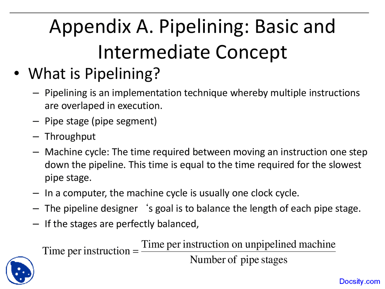 Basic and Intermediate Concept - Advanced Computer Architecture - Lecture Slides - Docsity