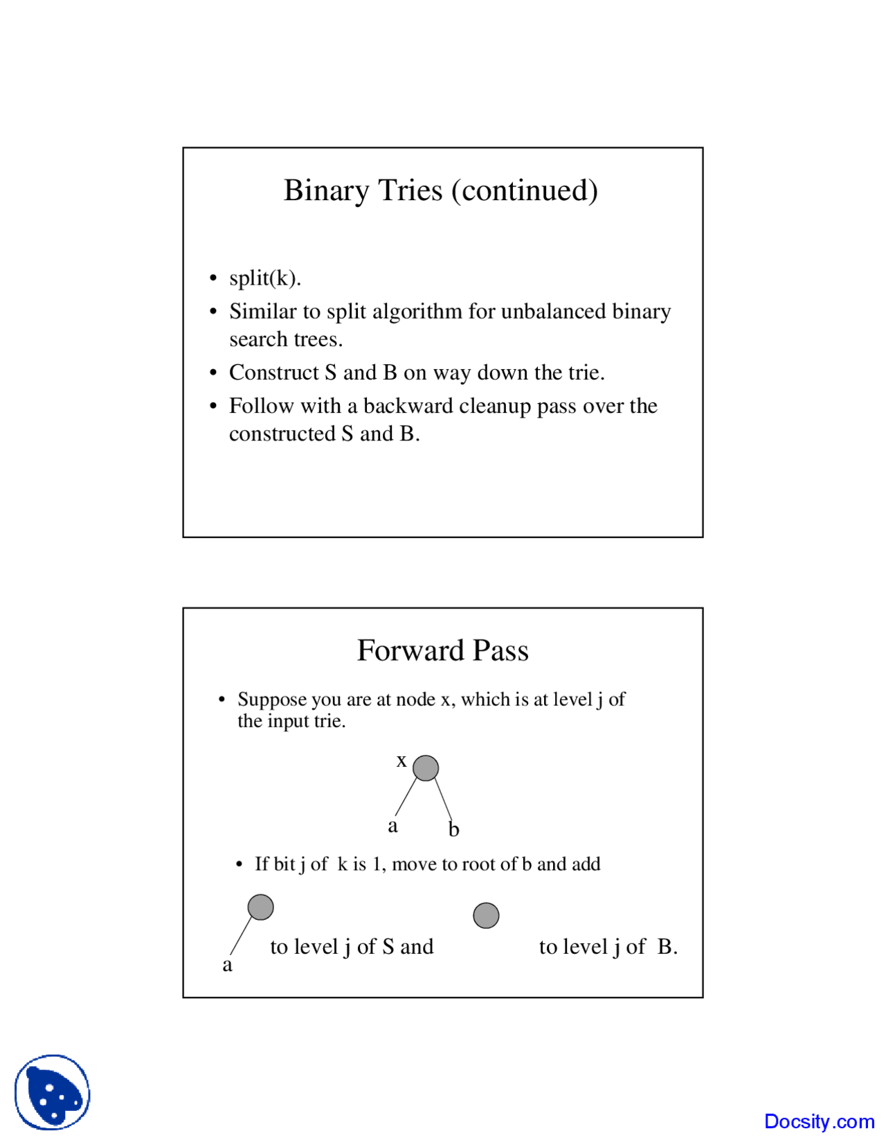 Binary Tries Advanced Data Structures Lecture Slides Docsity