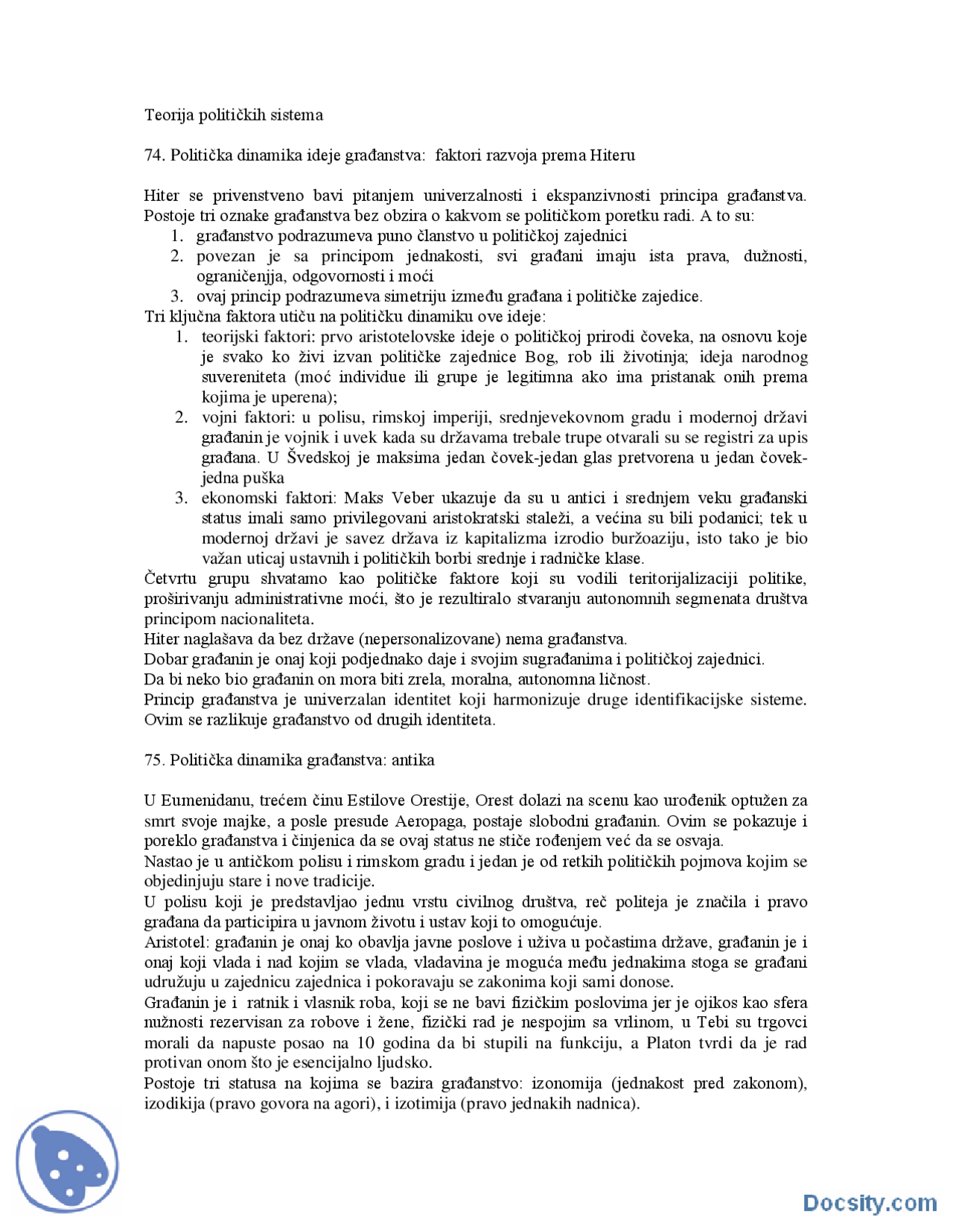 Teorija političkih sistema-skripta-Politicke nauke | Rezime' predlog Teorija političkog sistema ...