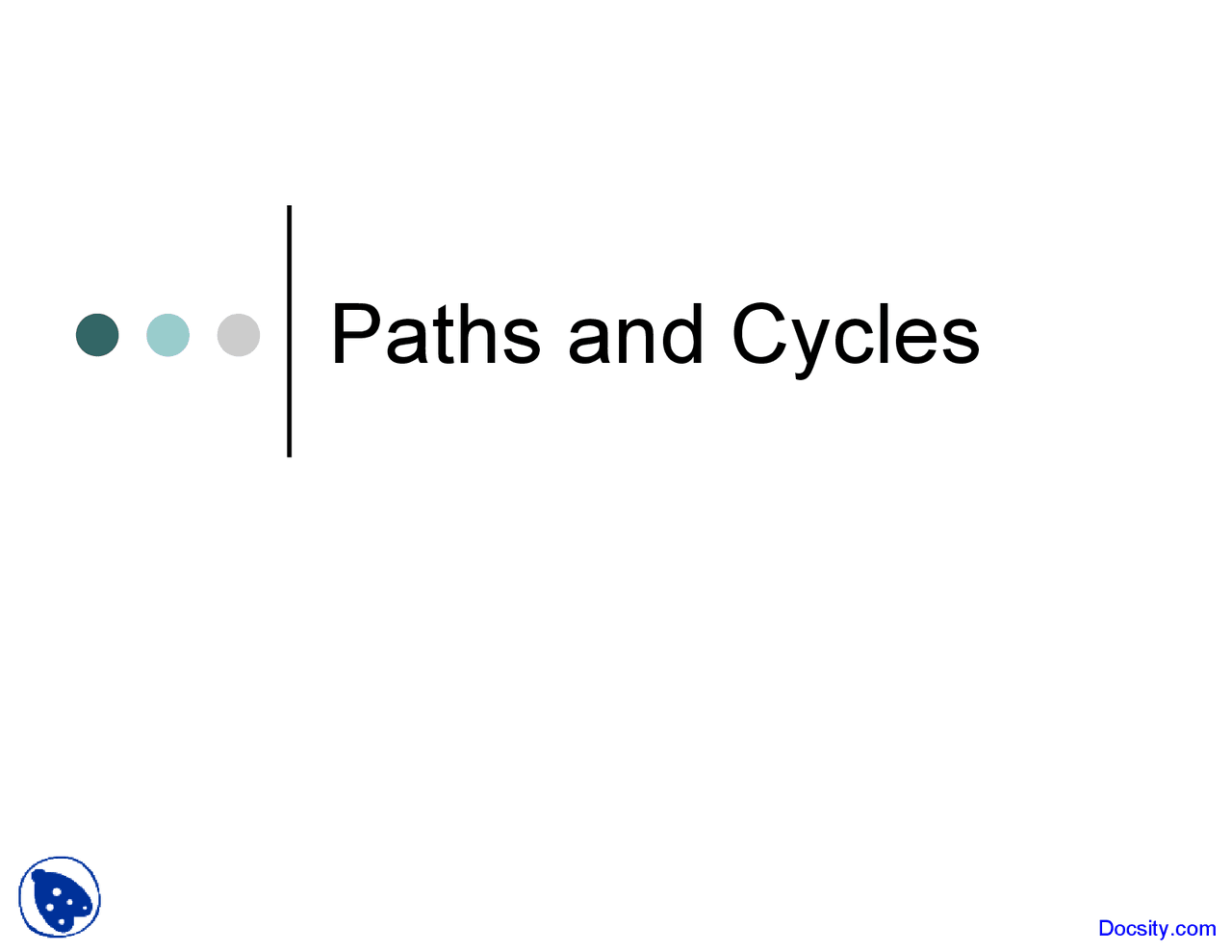 Paths And Cycles Advanced Graph Theory Lecture Slides Docsity