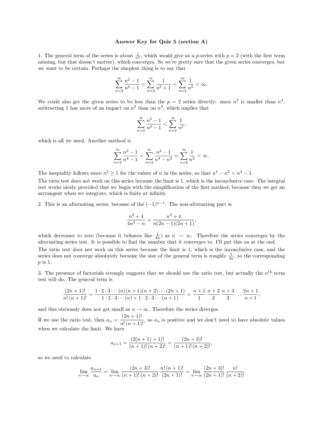 Diverge Calculus Solved Quiz Docsity