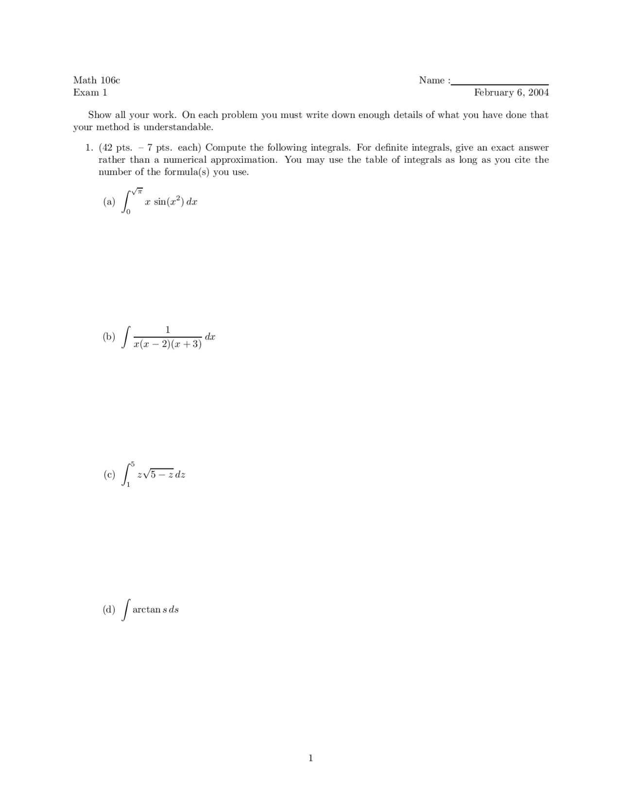Numerical Approximation Calculus Exam Docsity