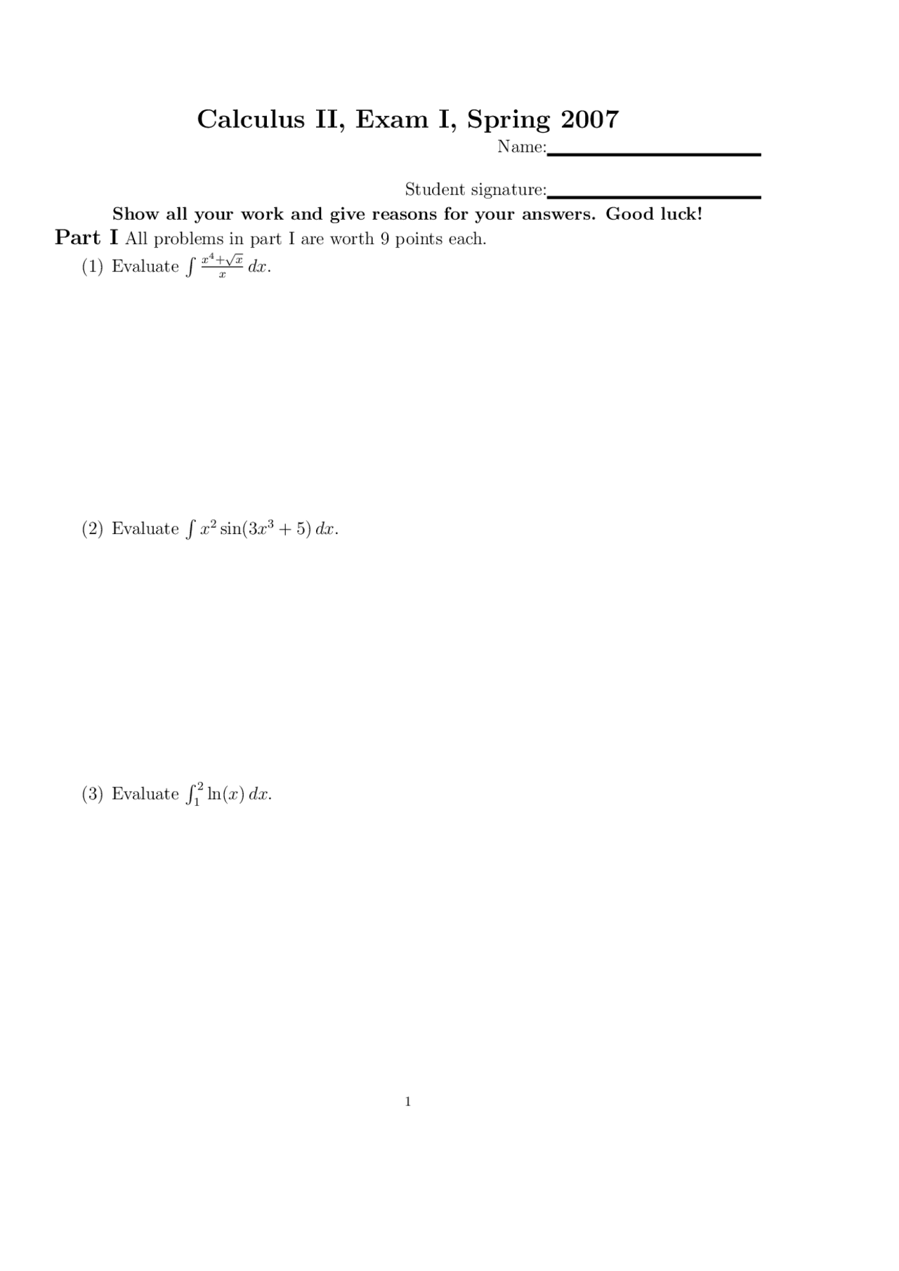 Terms In Sum Calculus Ii Exam Docsity