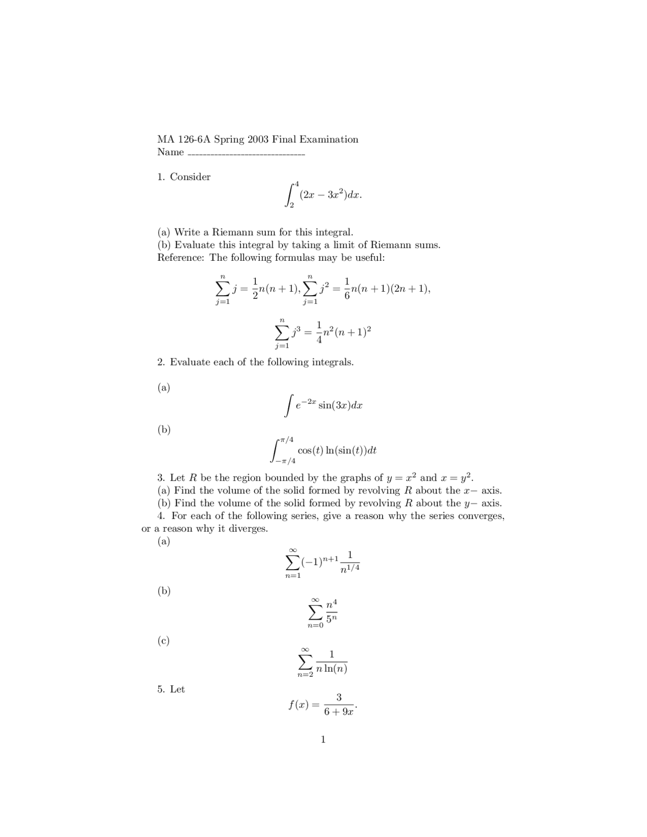 Radius Of Convergence Calculus Ii Exam Docsity