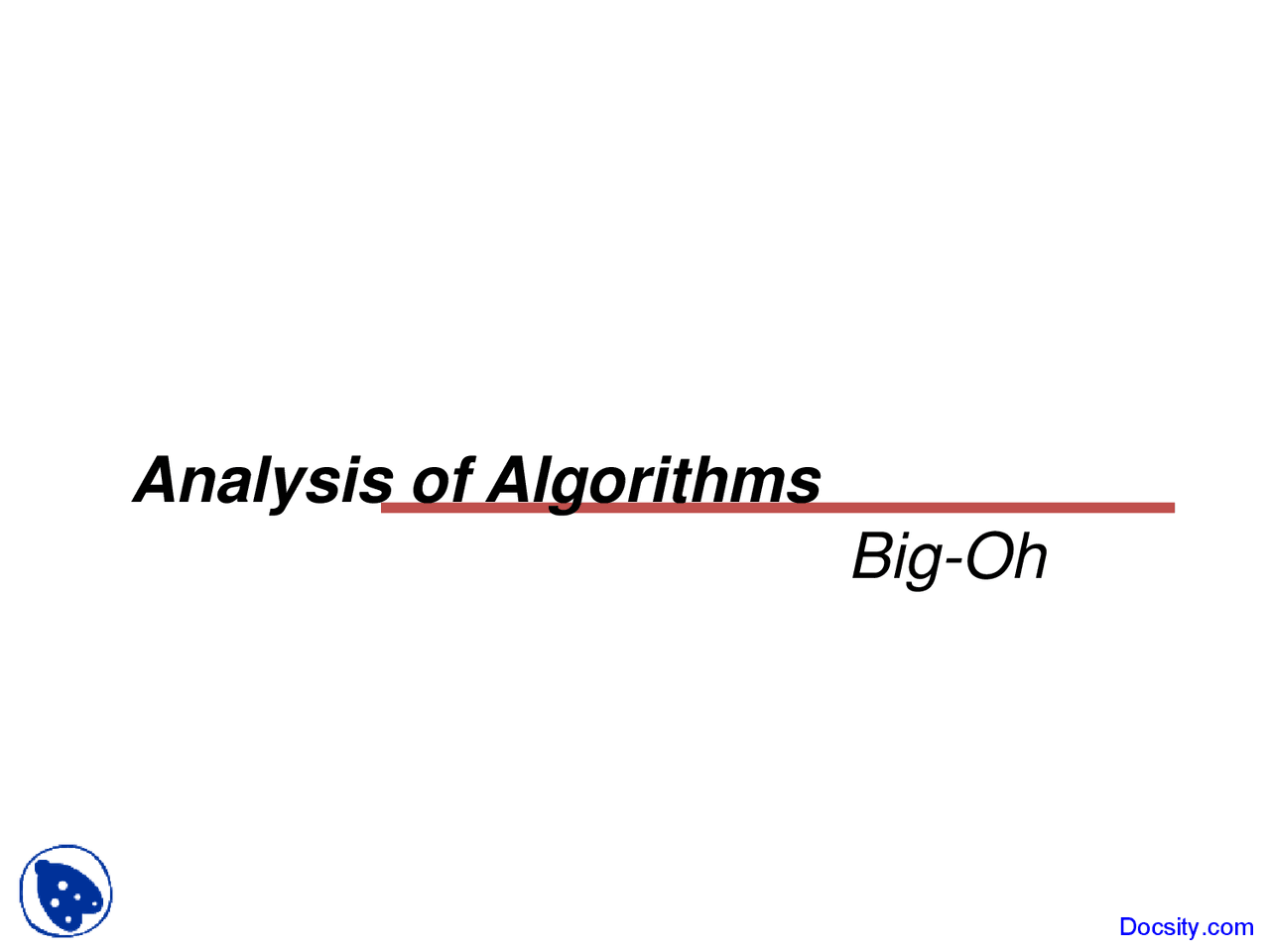 Asymptotic Analysis Advanced Programming Lecture Slides Docsity