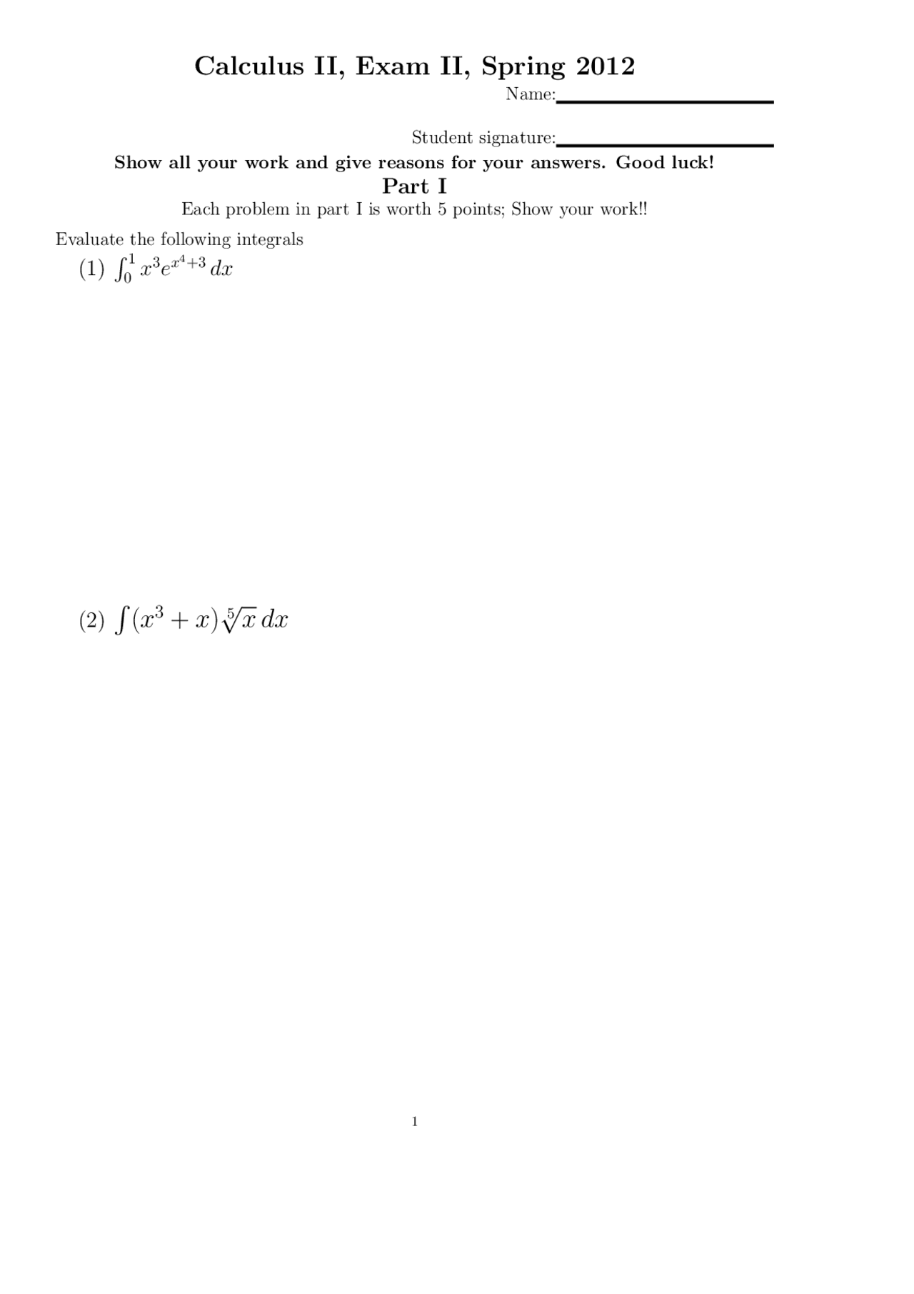 Find Displacement - Calculus II - Exam | Exams Calculus | Docsity