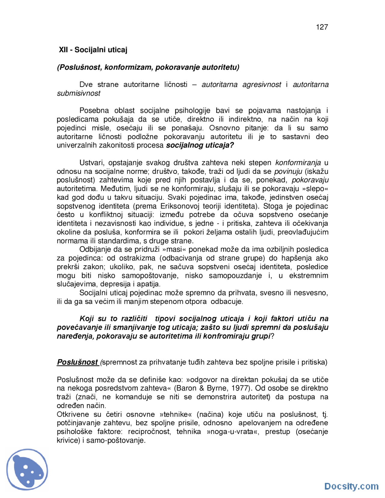 Socijalni uticaj-skripta-Psihologija | Rezime' predlog Opšta ...