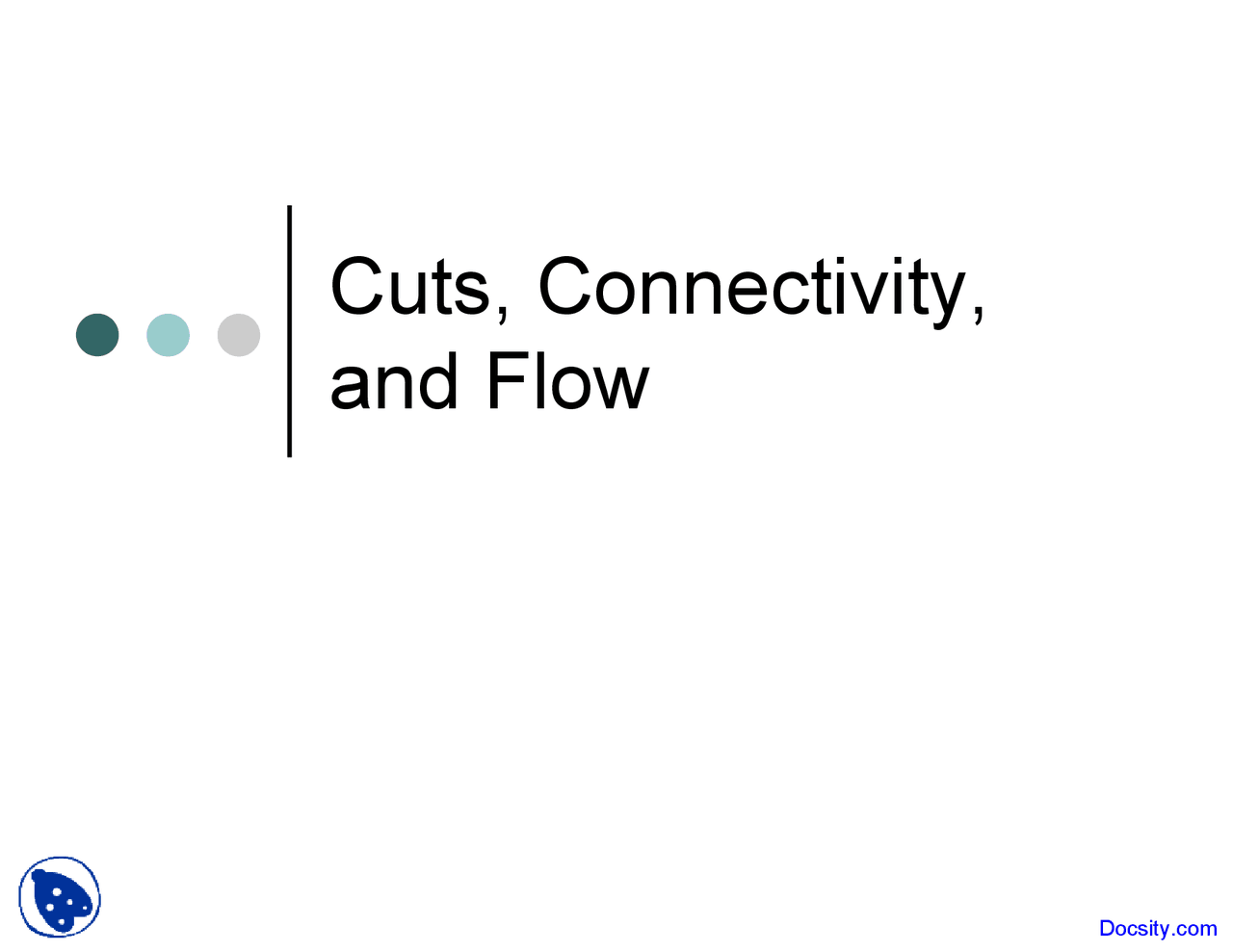 Cuts Connectivity Advanced Graph Theory Lecture Slides Docsity