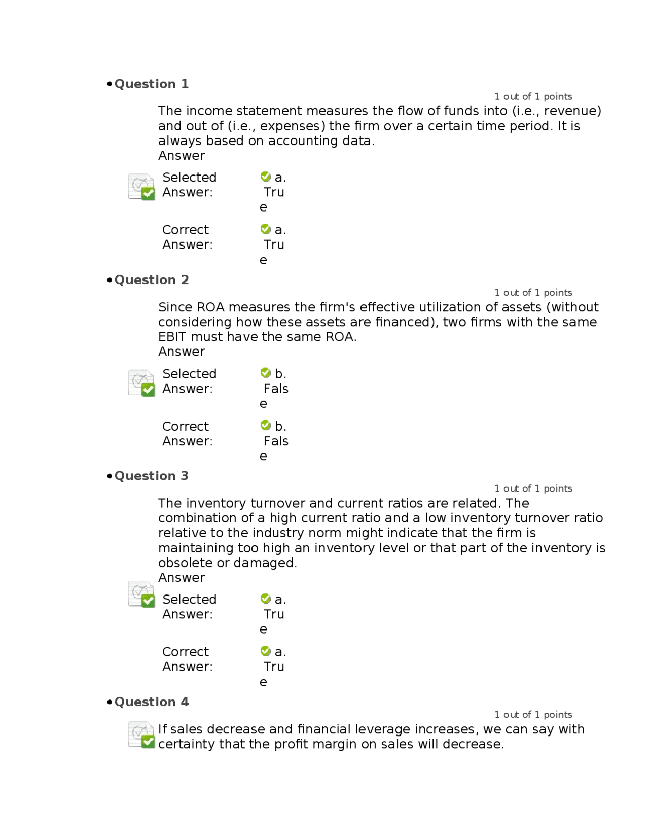 Quiz 7 With 10 Questions Financial Management Egmt 535 Quizzes