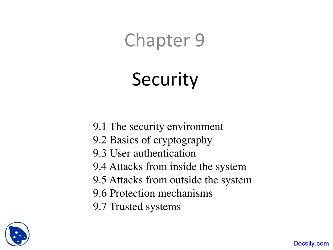 Security Applied Operating System Lecture Slides Docsity