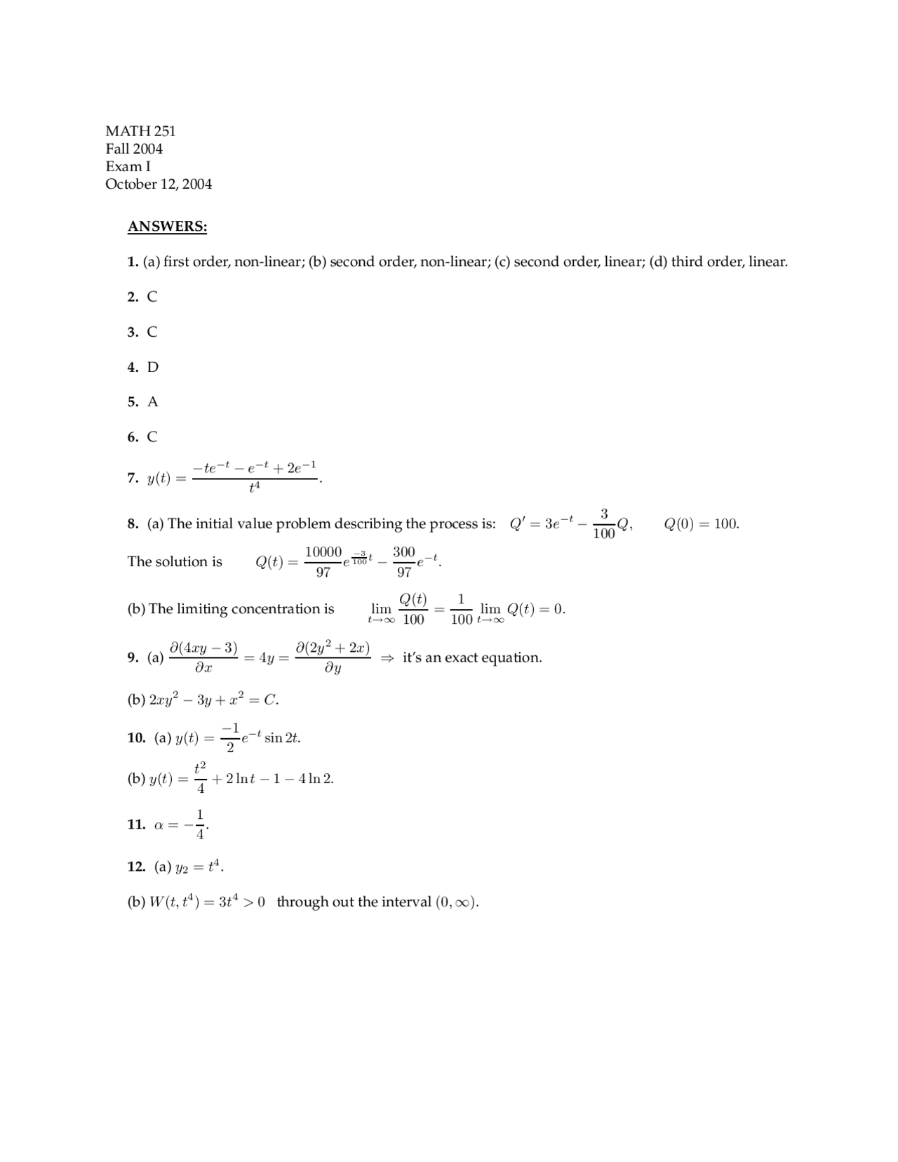 Non Linear Ordinary And Partial Differential Equations Solved Exam