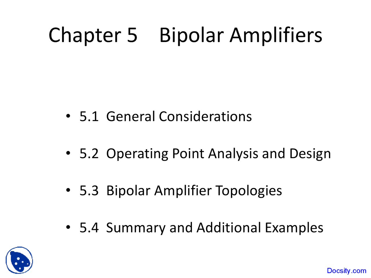 Bipolar Amplifiers Analog Circuits Lecture Slides Docsity
