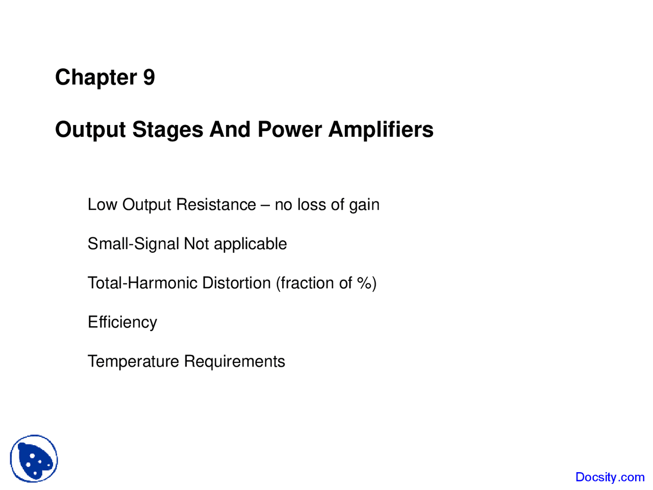 Output Stages Analog Circuits And Systems Design Lecture Slides