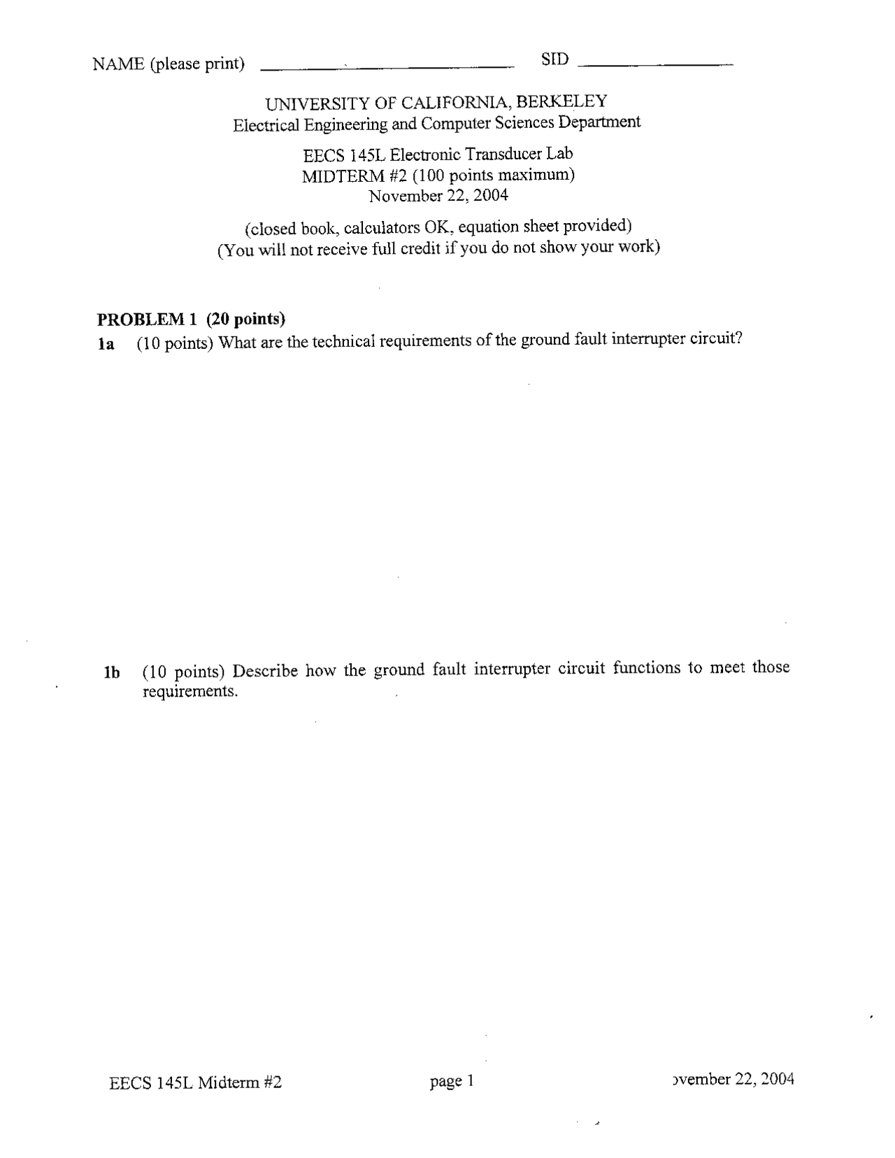 Button Sends Intro Electronic Transducer Lab Solved Exam Docsity