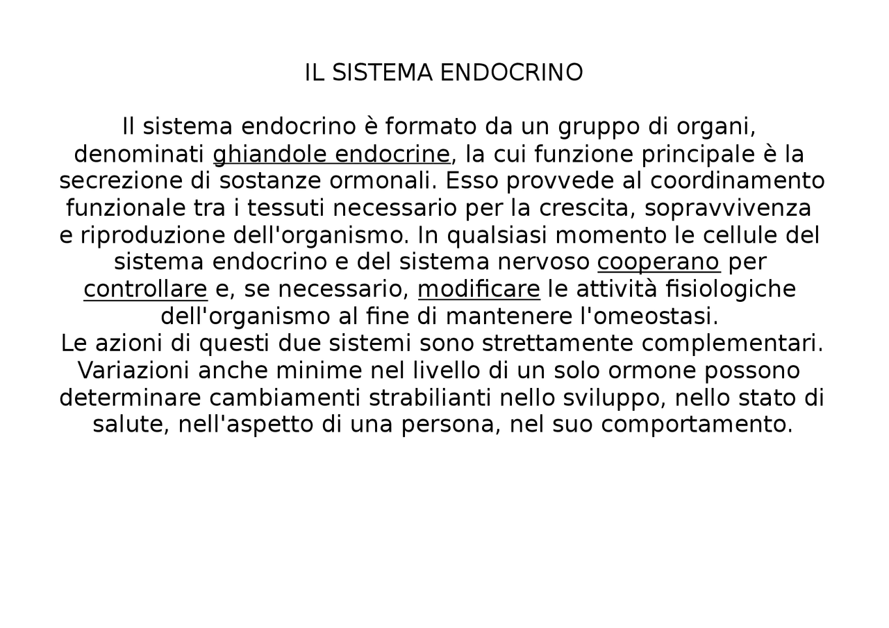Il Sistema Endocrino Docsity